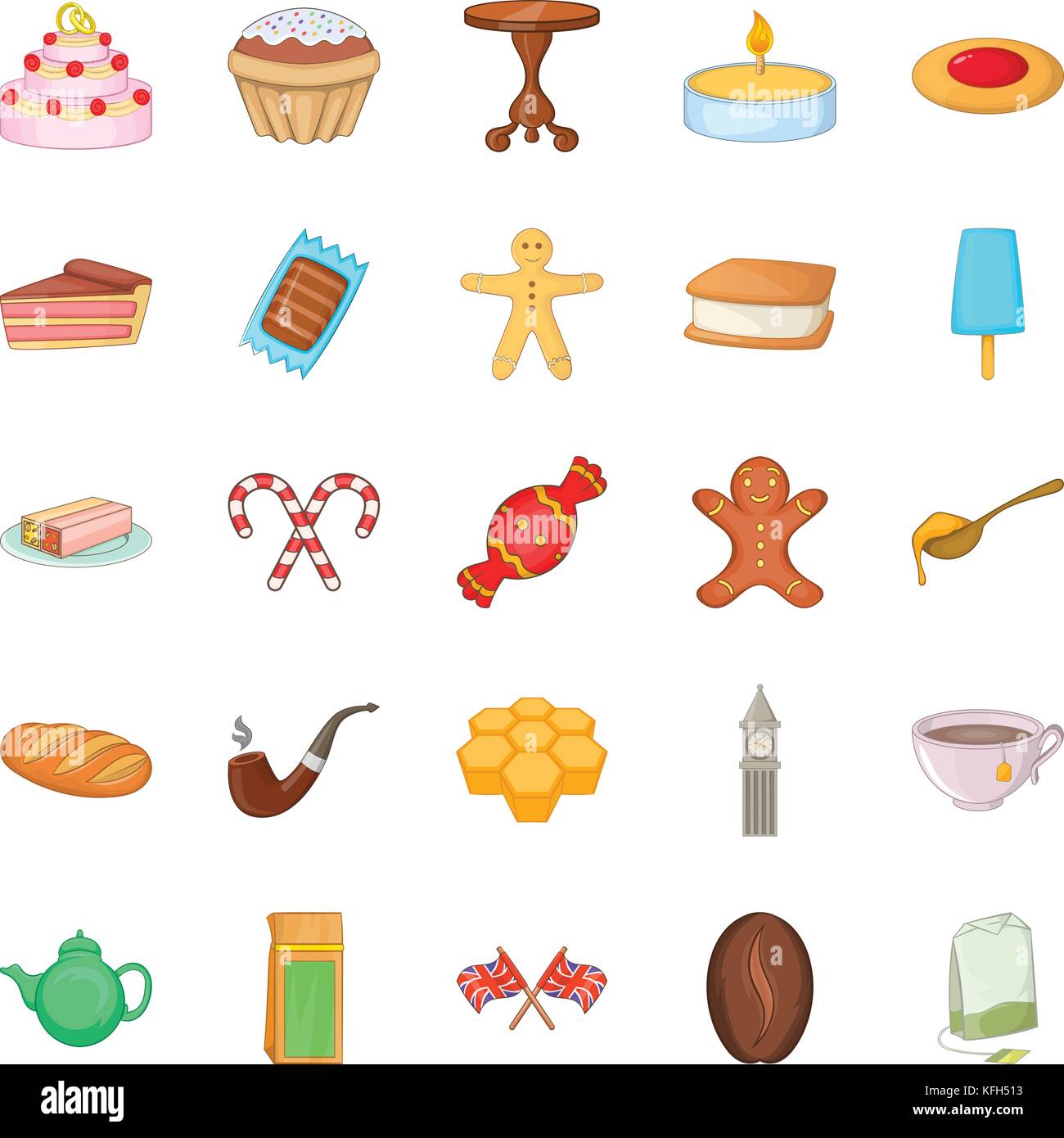 Sweet tea icons set, cartoon style Stock Vector Image & Art - Alamy