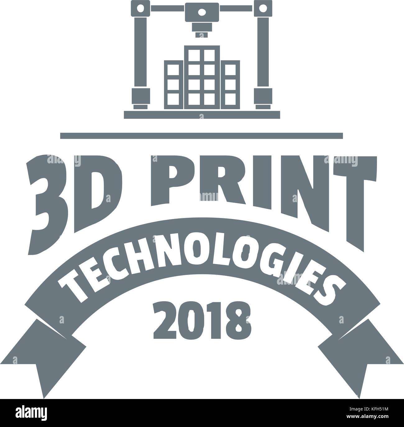 Innovation 3d printing logo, simple gray style Stock Vector Image & Art ...