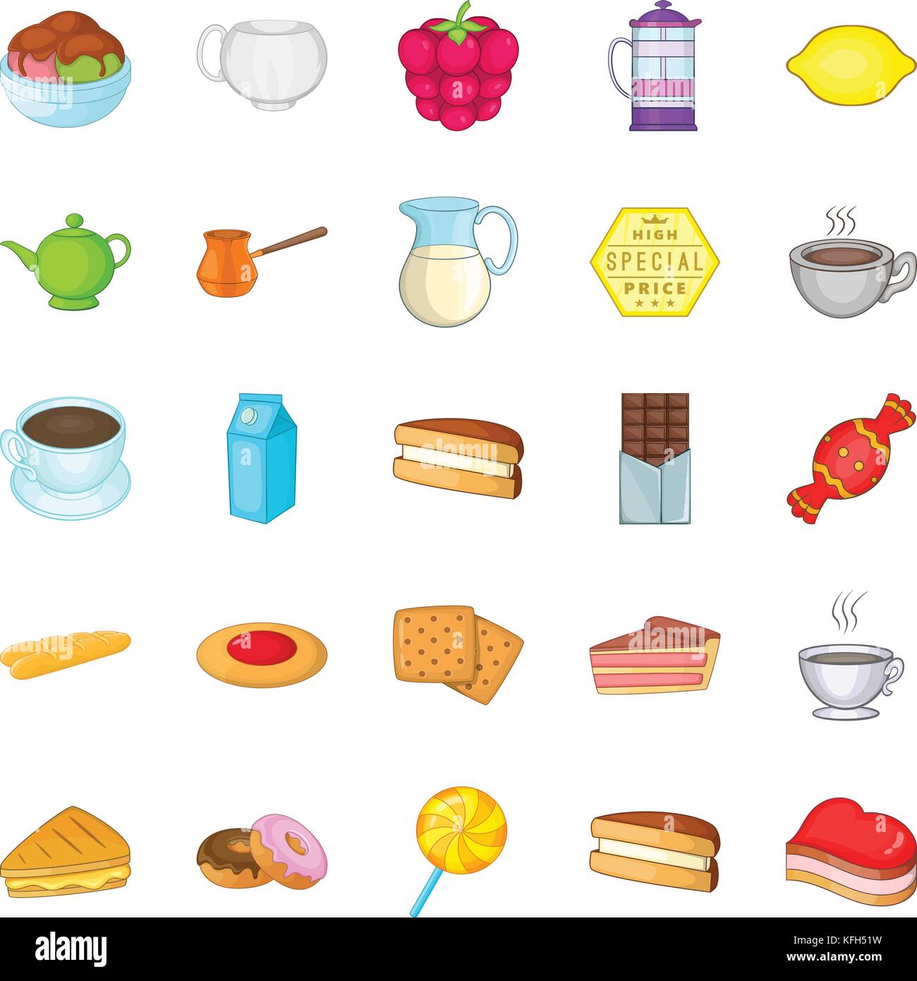 Chocolate snack icons set, cartoon style Stock Vector Image & Art - Alamy