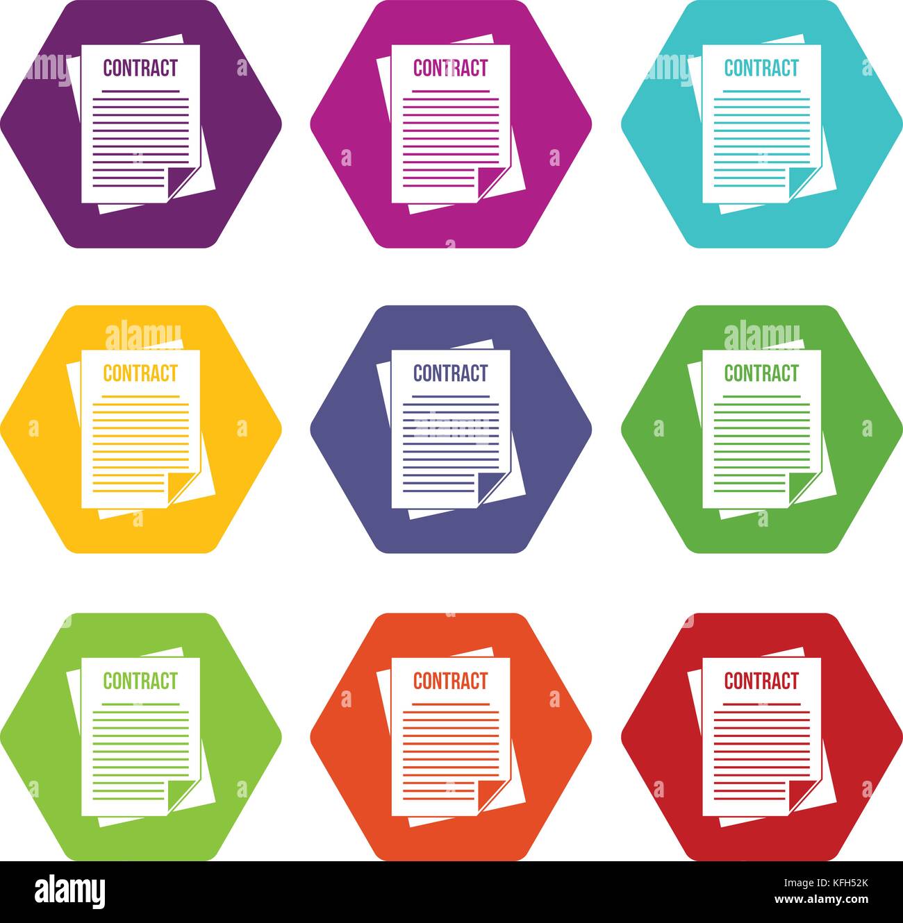Contract icon set color hexahedron Stock Vector Image & Art - Alamy