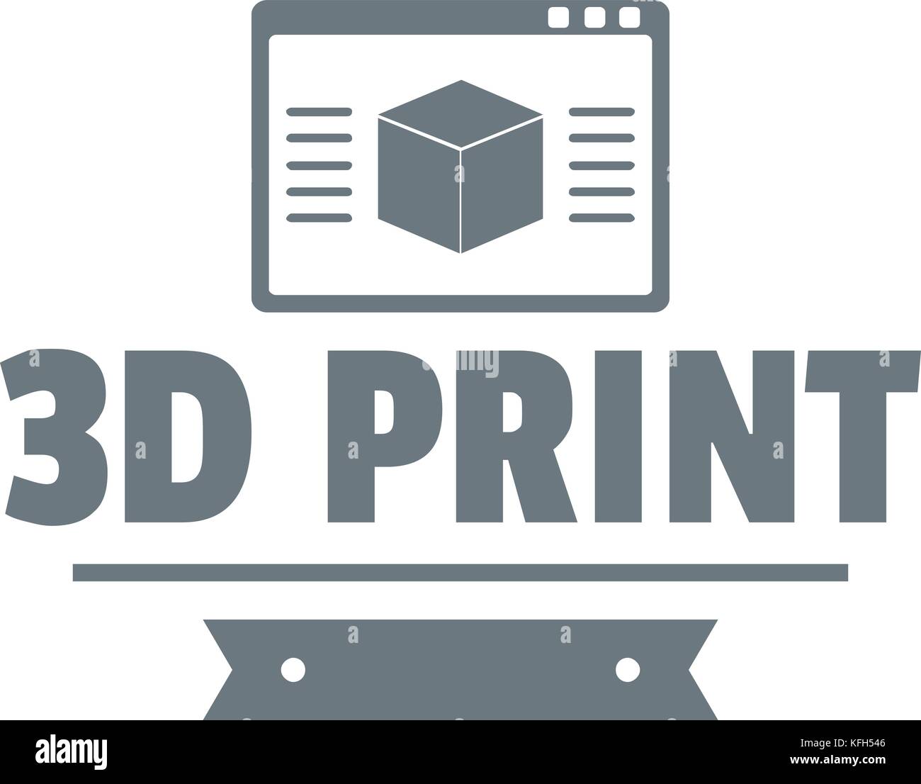 Material 3d printing logo, simple gray style Stock Vector Image & Art ...