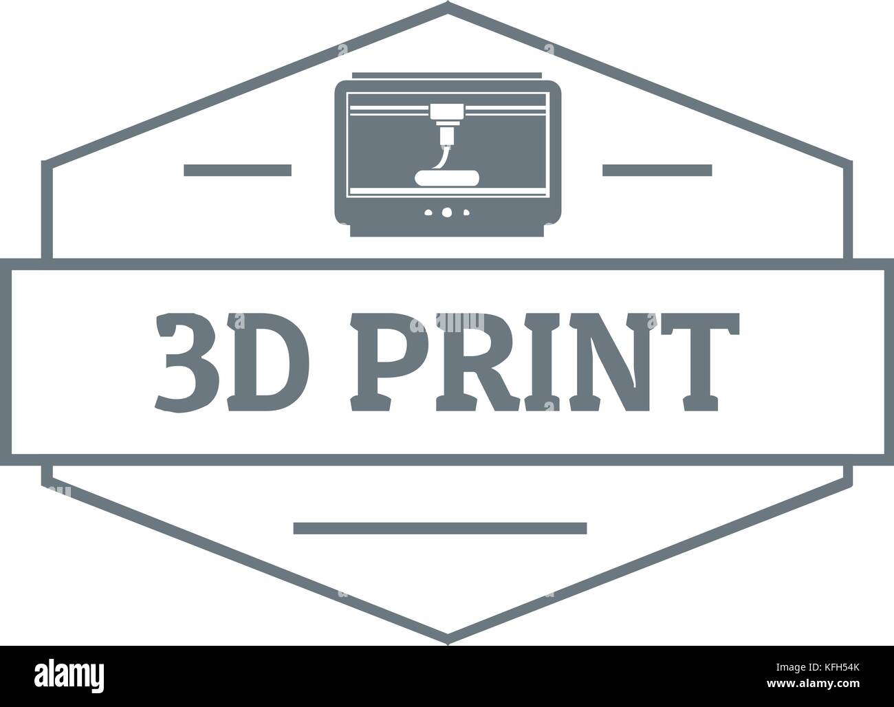 Technology 3d printing logo, simple gray style Stock Vector Image & Art ...