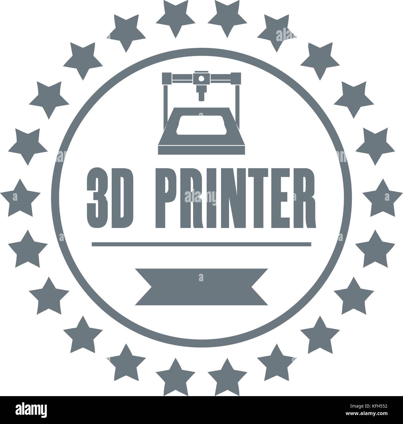 Prototype 3d printing logo, simple gray style Stock Vector Image & Art ...