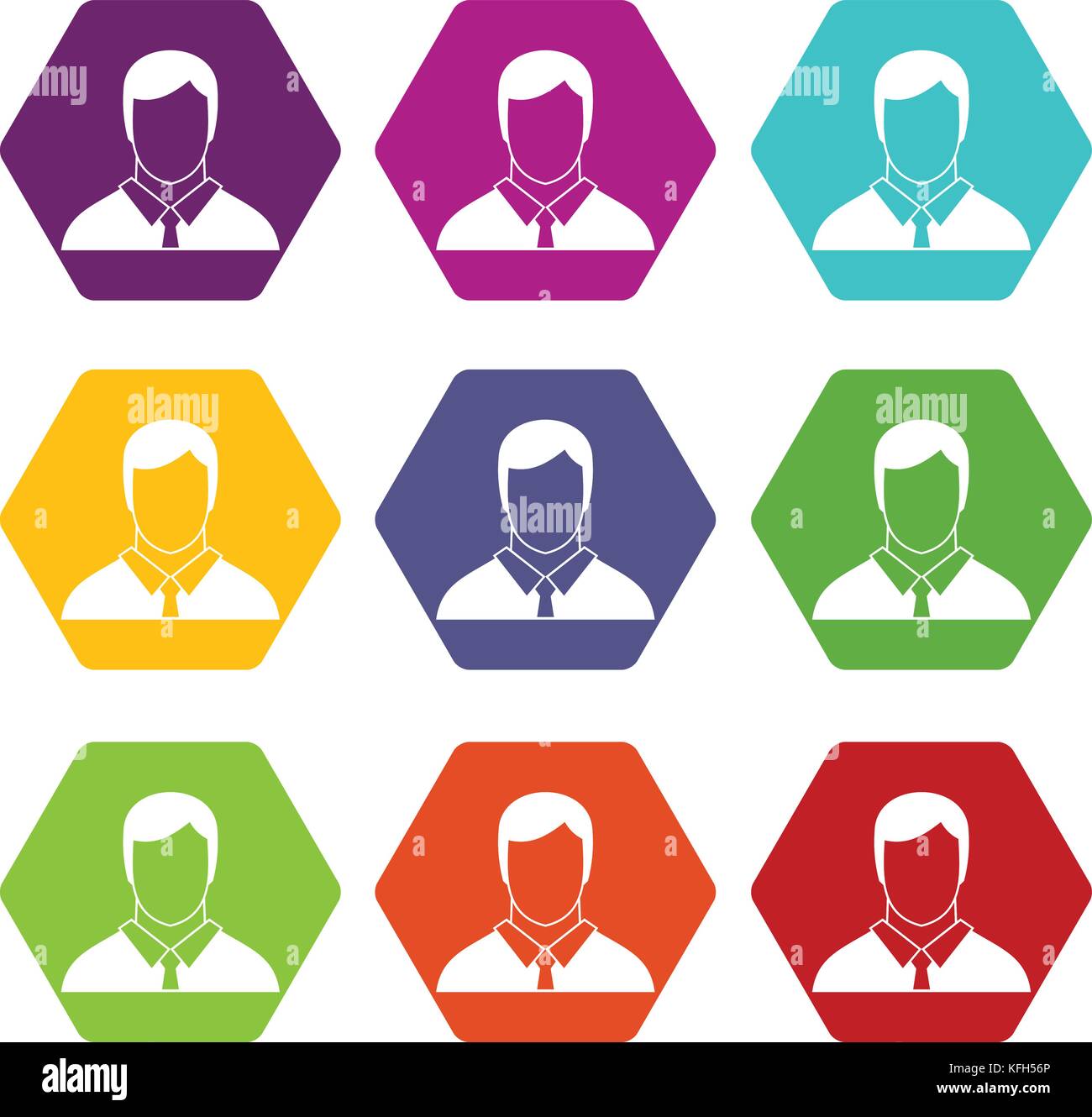 Manager icon set color hexahedron Stock Vector Image & Art - Alamy