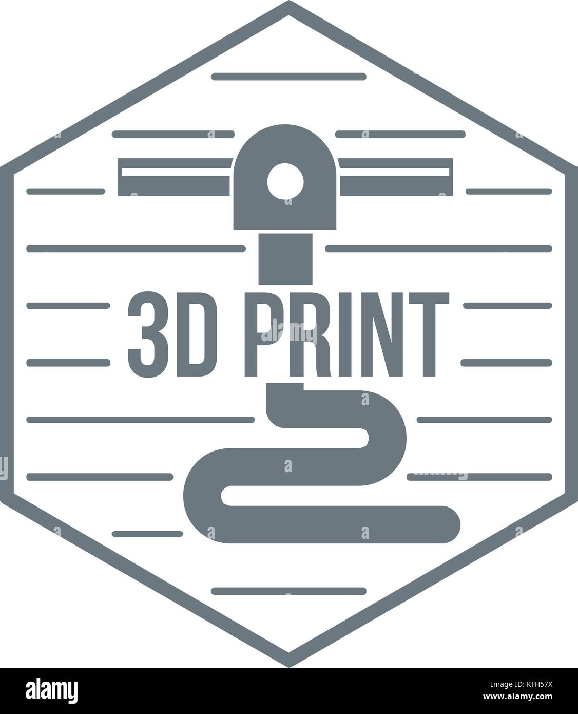 Modern 3d printing logo, simple gray style Stock Vector Image & Art - Alamy