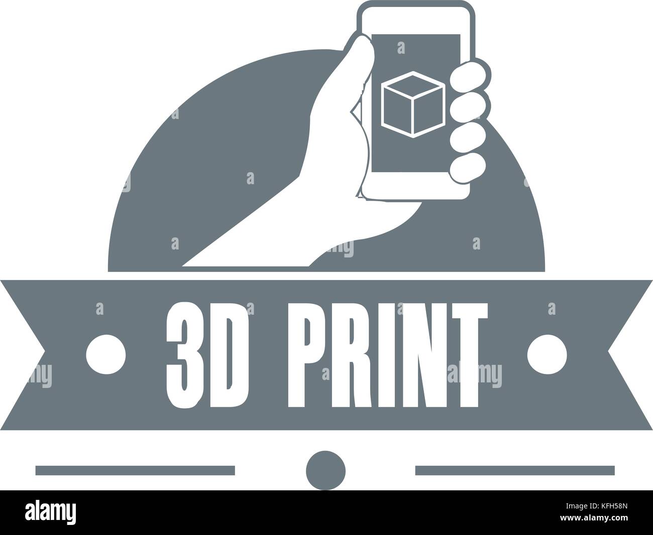 Creative 3d printing logo, simple gray style Stock Vector Image & Art ...
