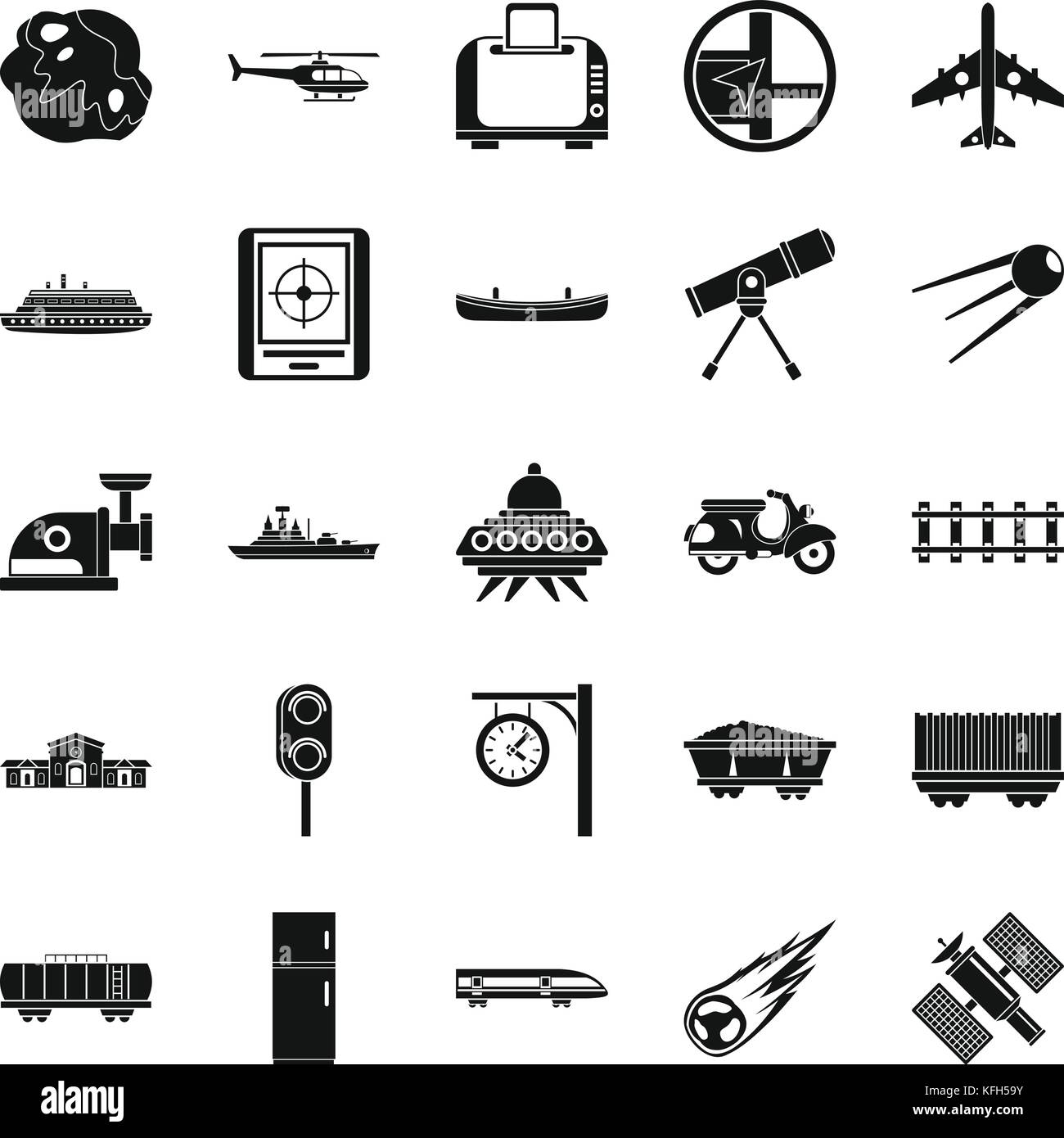 Advanced technology icons set, simple style Stock Vector Image & Art ...
