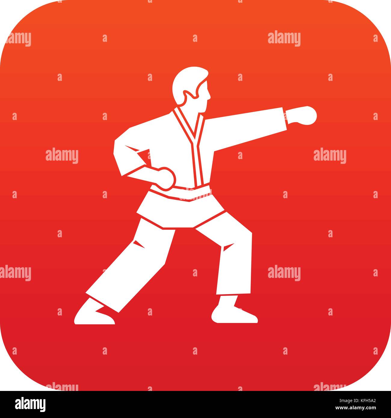 Aikido fighter icon digital red Stock Vector Image & Art - Alamy