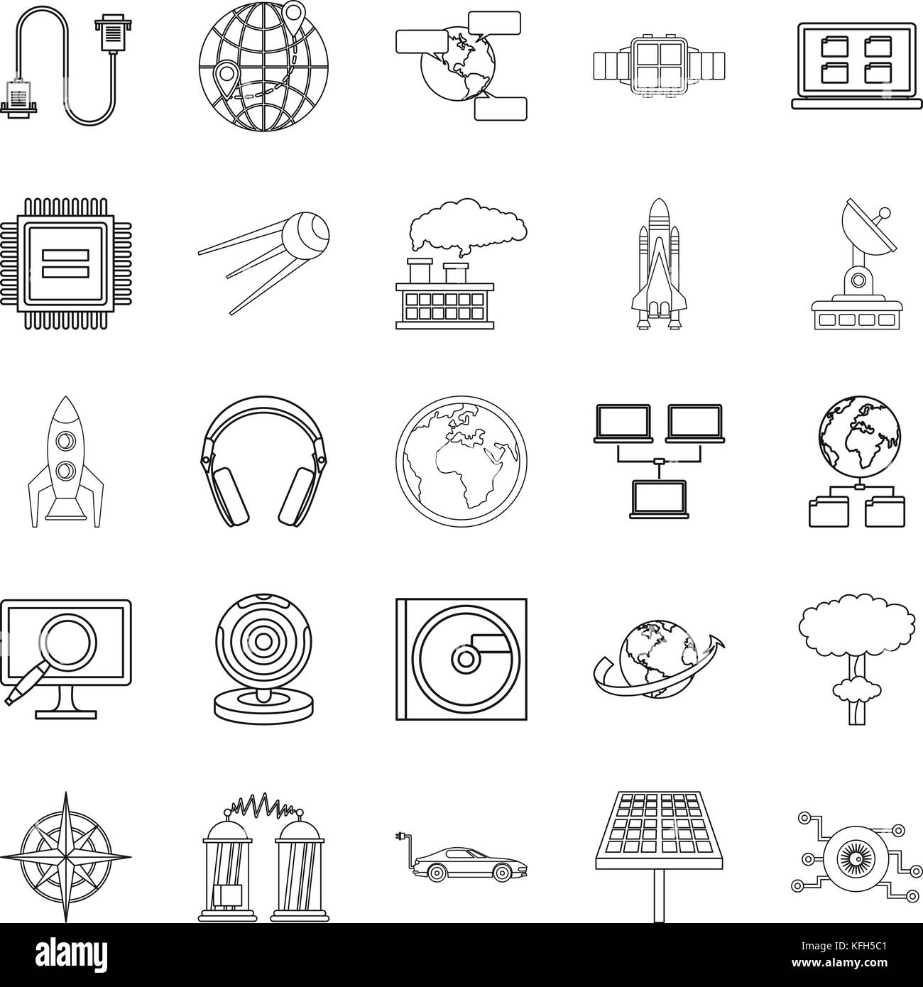 Advanced world icons set, outline style Stock Vector Image & Art - Alamy