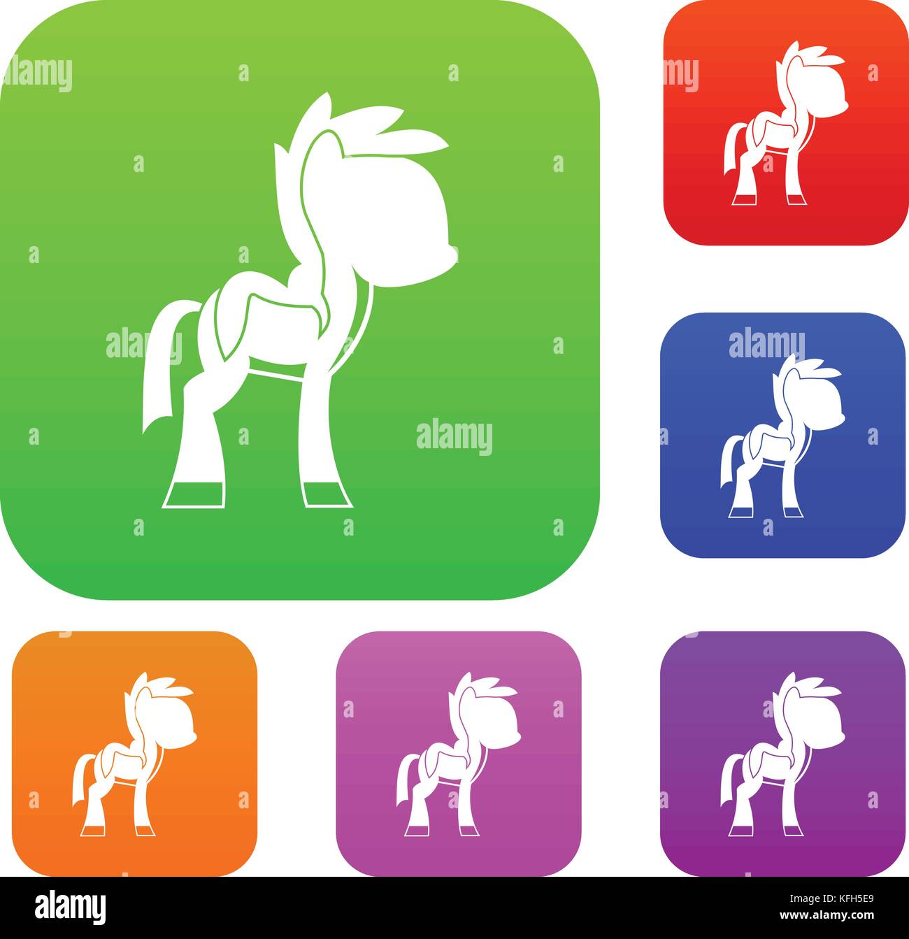 Little pony set color collection Stock Vector Image & Art - Alamy