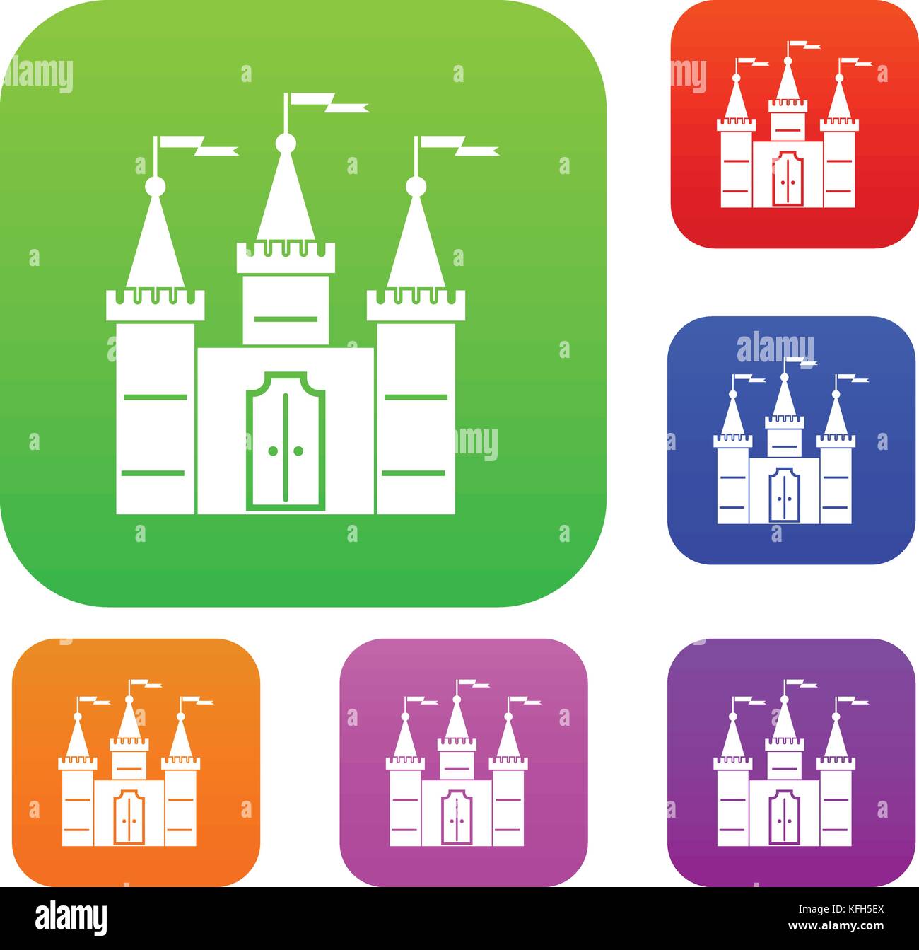 Castle set color collection Stock Vector Image & Art - Alamy
