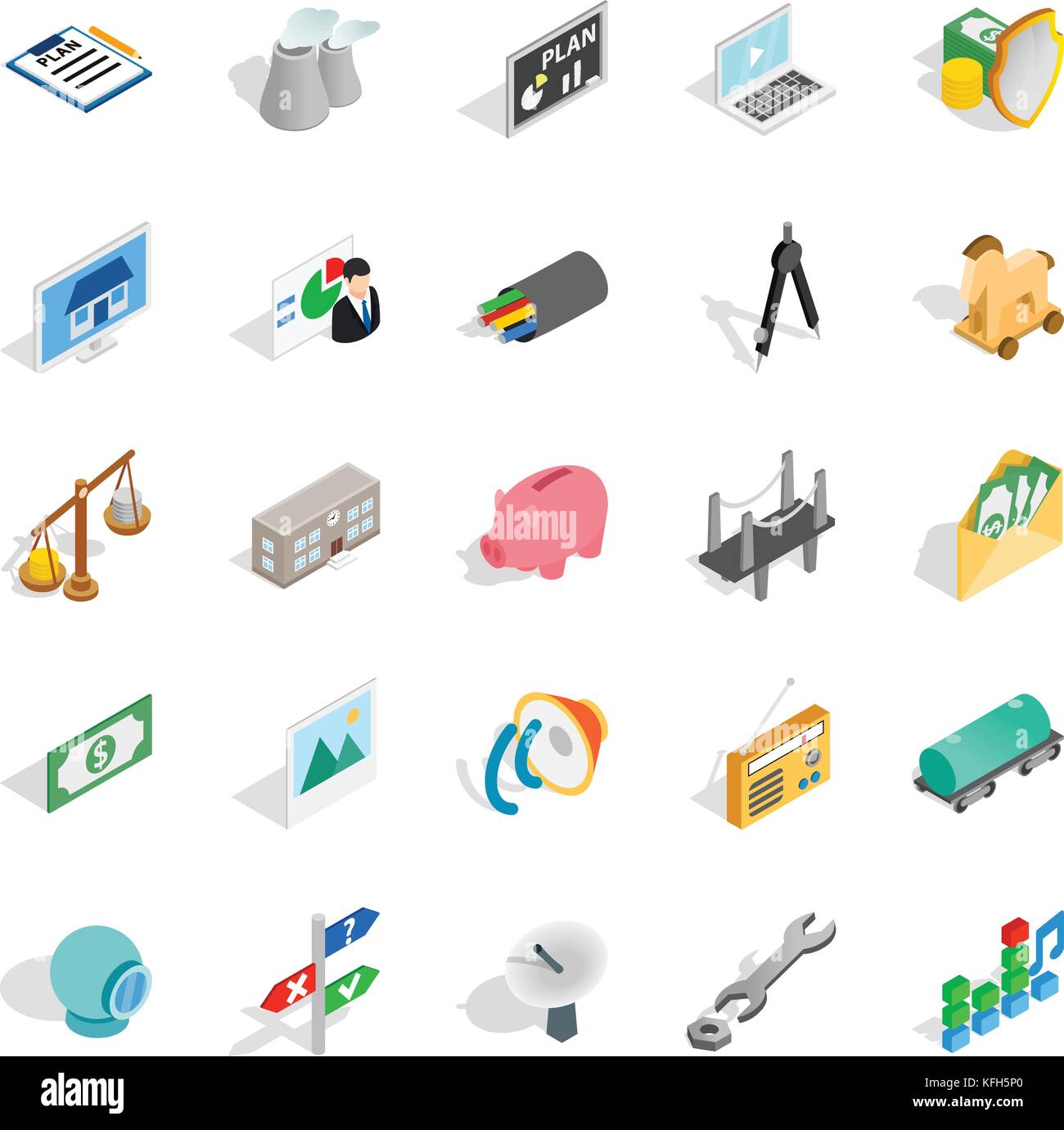 Cabling icons set, isometric style Stock Vector Image & Art - Alamy