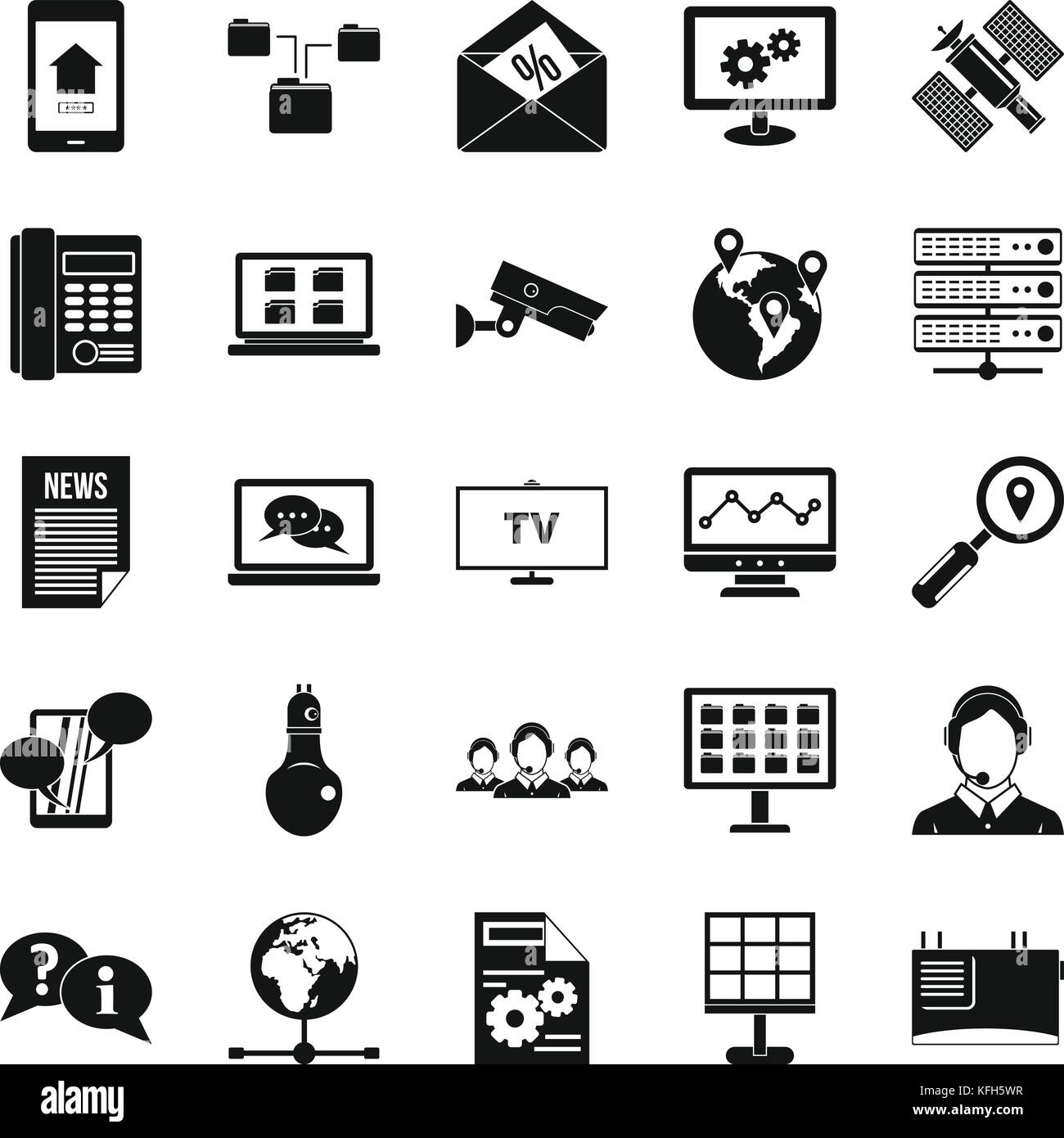 Sending data icons set, simple style Stock Vector Image & Art - Alamy