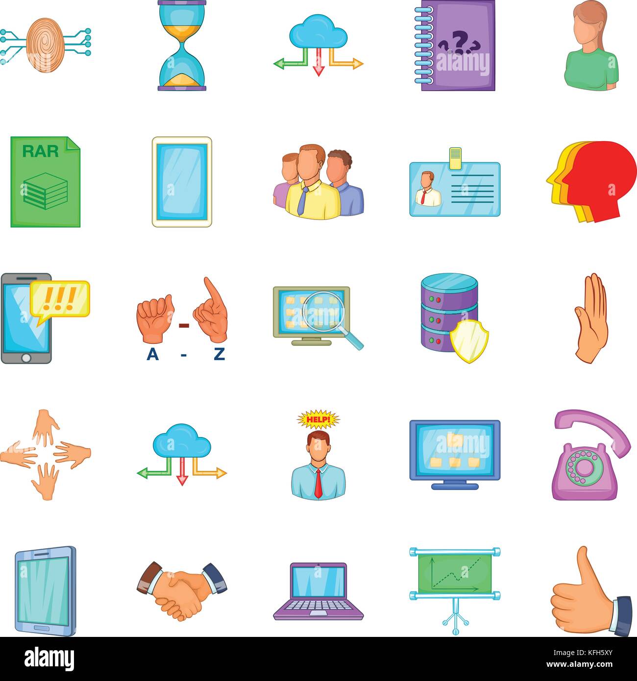 Useful information icons set, cartoon style Stock Vector Image & Art ...