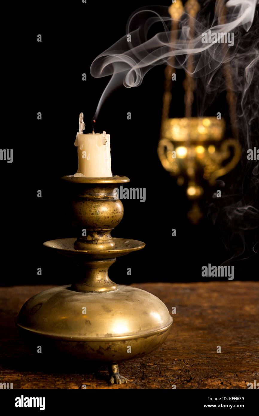 Smoking candle hi-res stock photography and images - Alamy