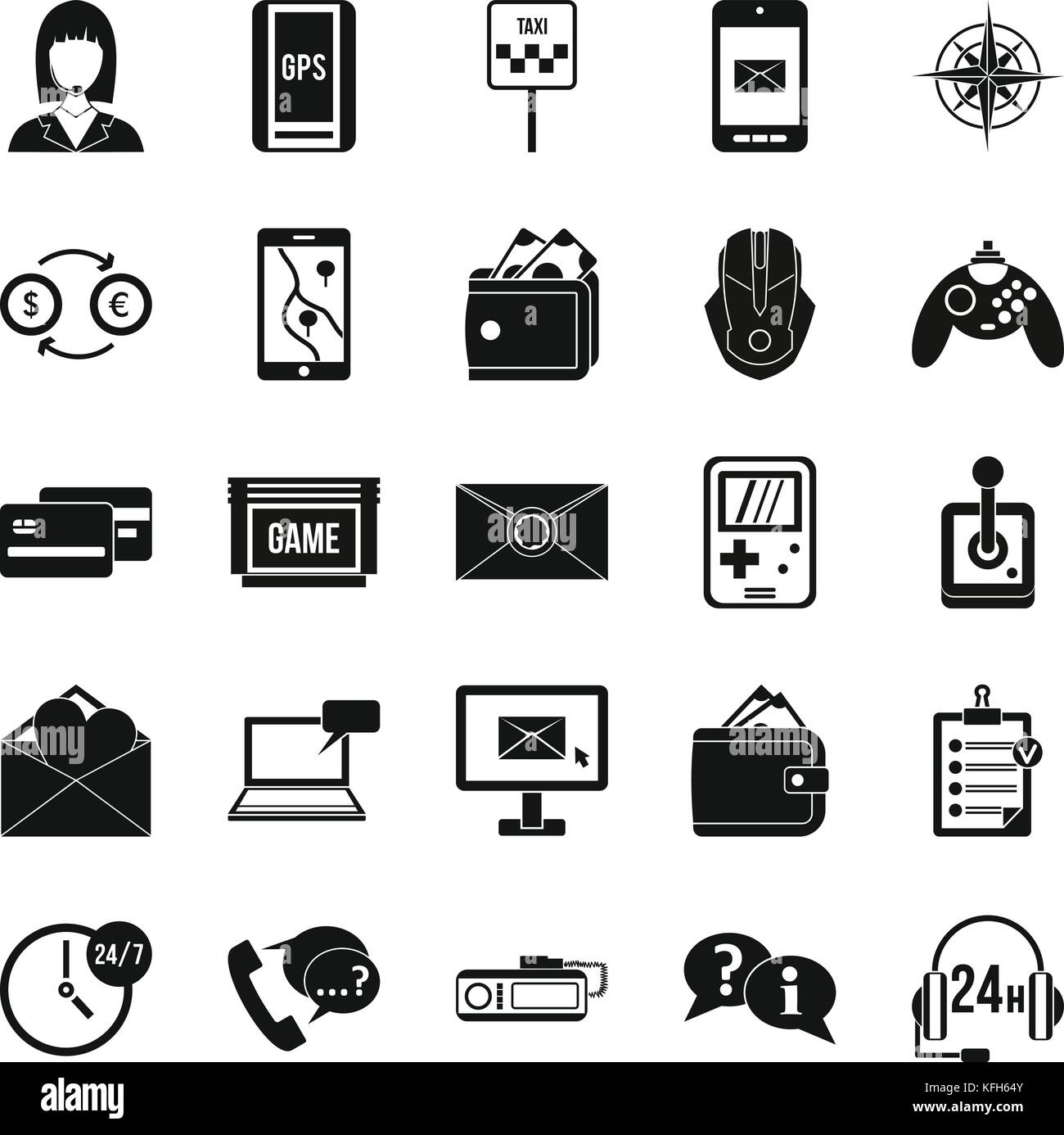 General information icons set, simple style Stock Vector Image & Art ...