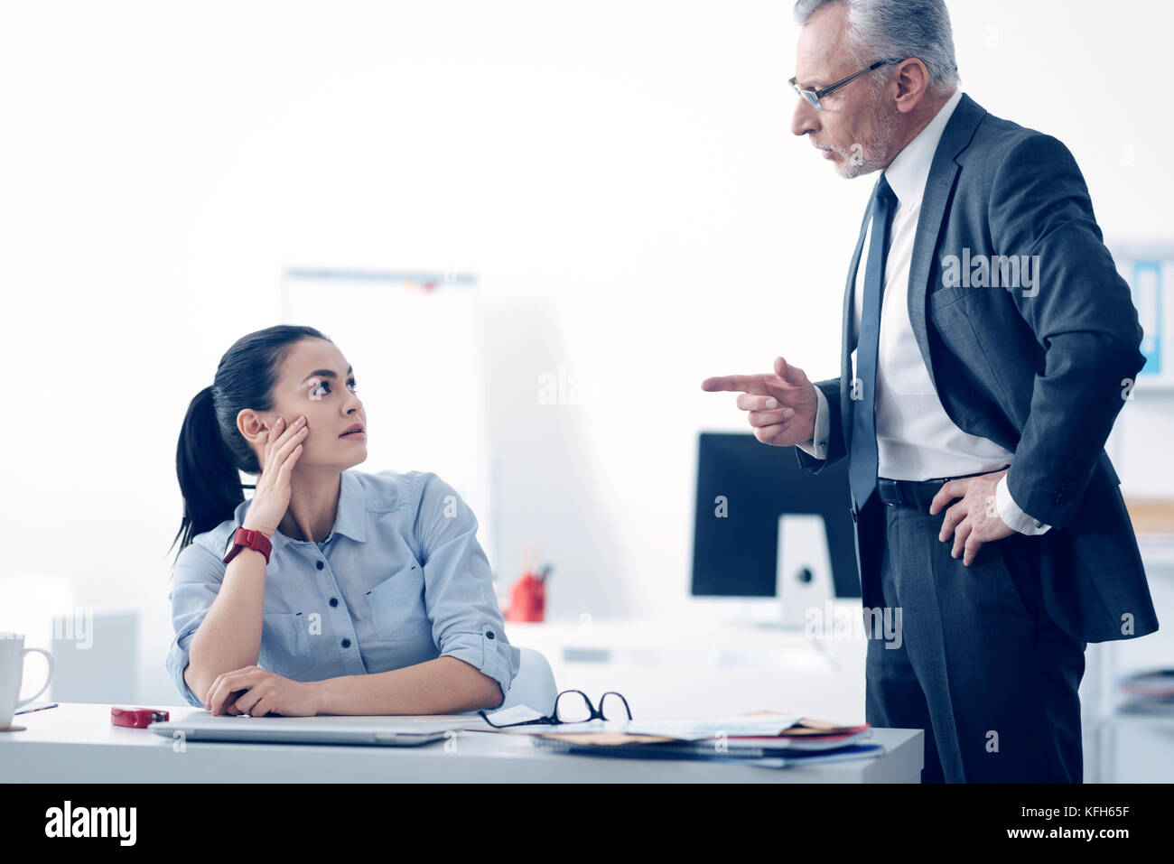 Boss yelling at employee hi-res stock photography and images - Alamy