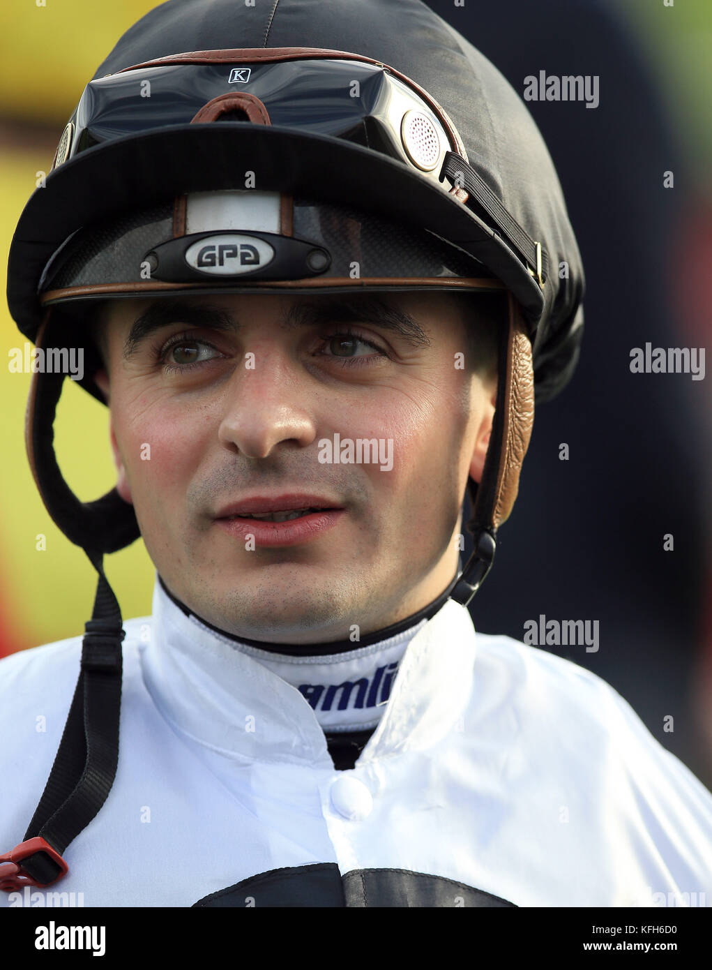 Andrea Atzeni before the Racing Post Trophy Stakes during Racing Post ...