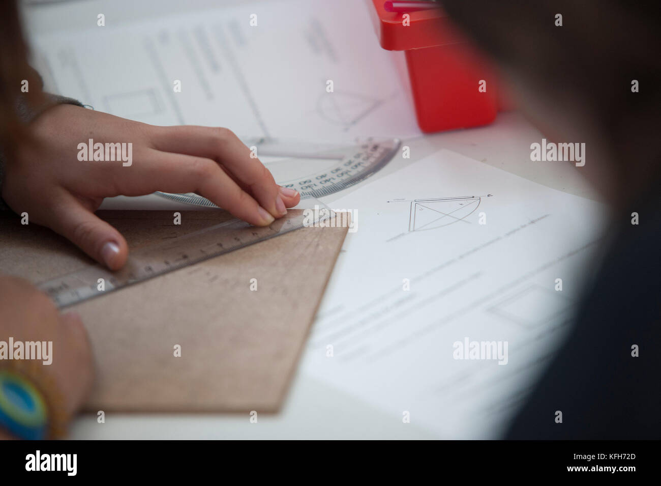 some people doing technical drawing Stock Photo - Alamy
