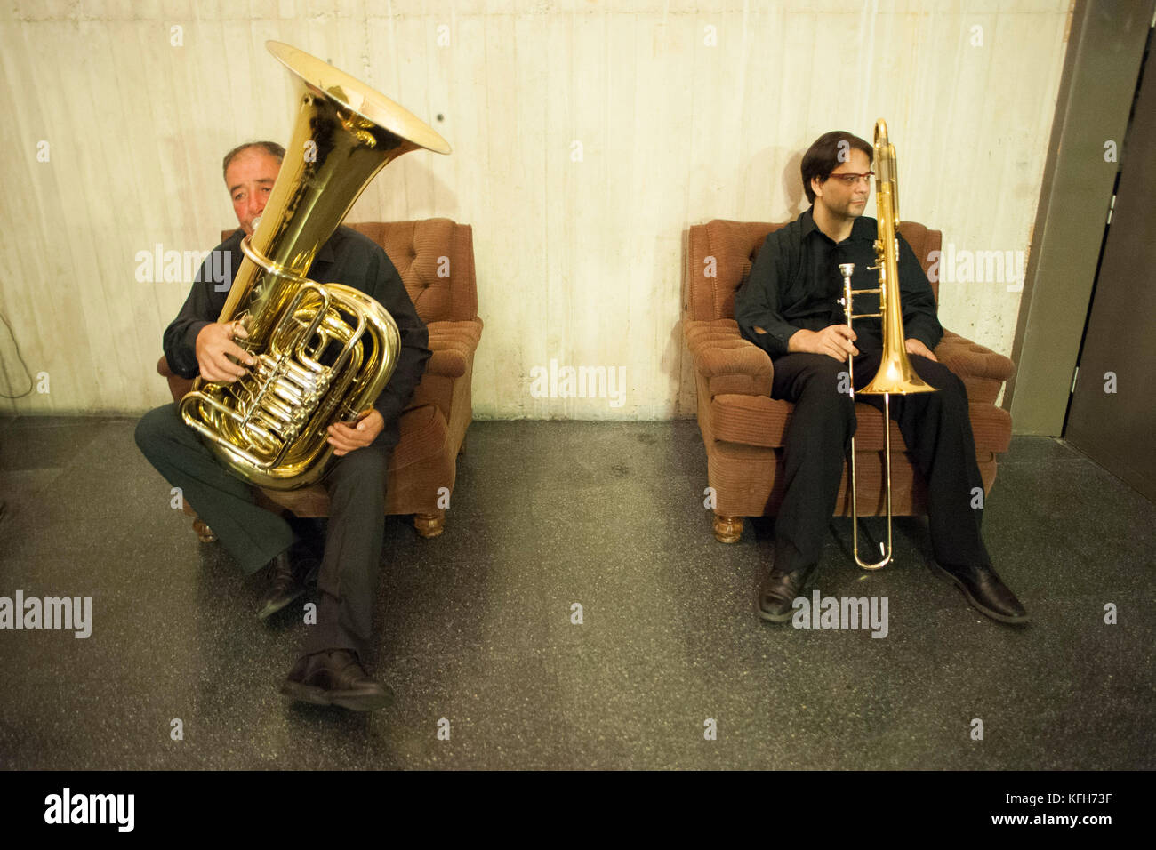 two musicians before a concert Stock Photo - Alamy