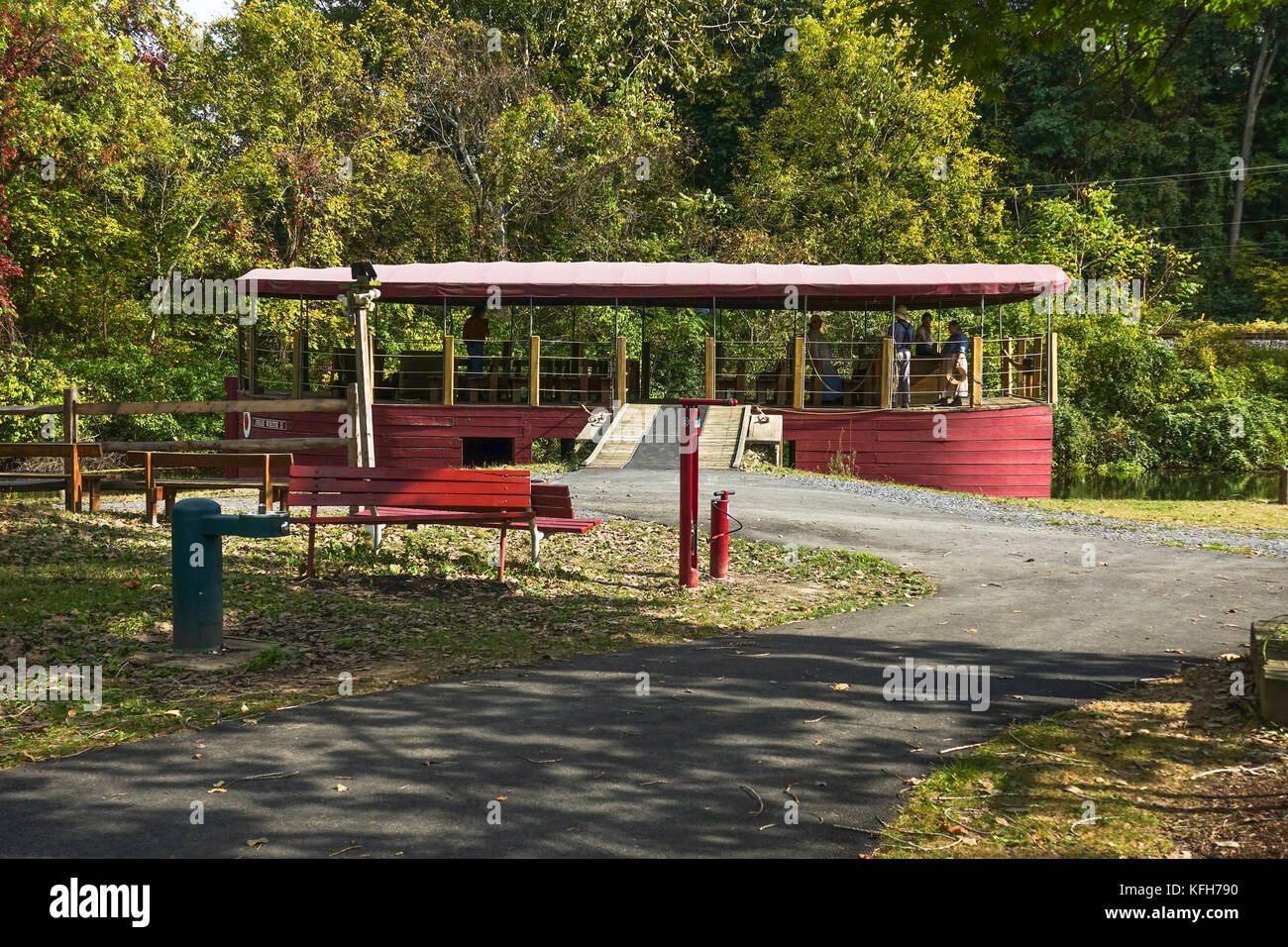 Mule drawn Canal Boat ride at National Canal Museum, with tow path ...