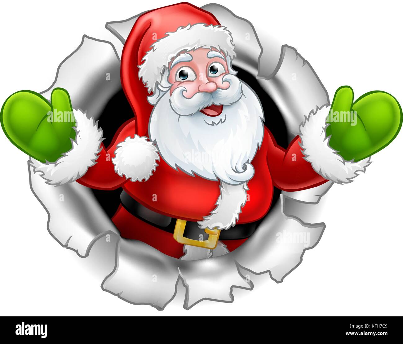 Santa Cartoon Tearing Through a Background Stock Vector Image & Art - Alamy