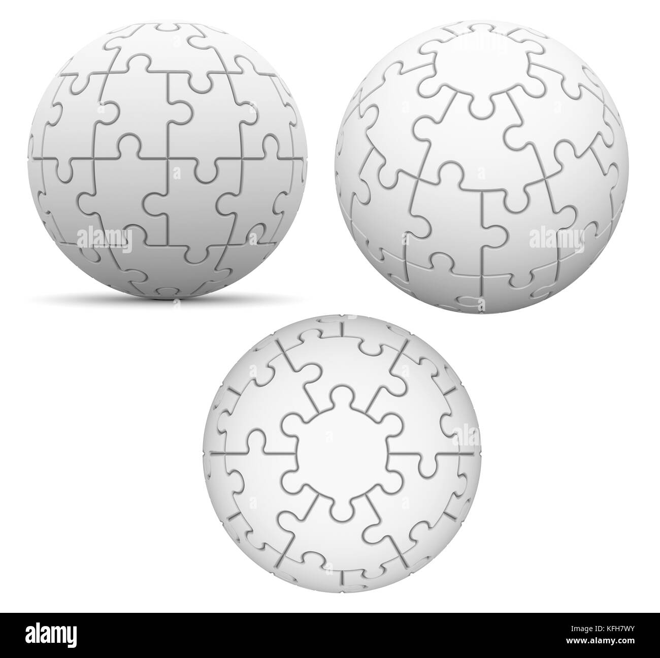 Spherical puzzle on white background Stock Photo - Alamy