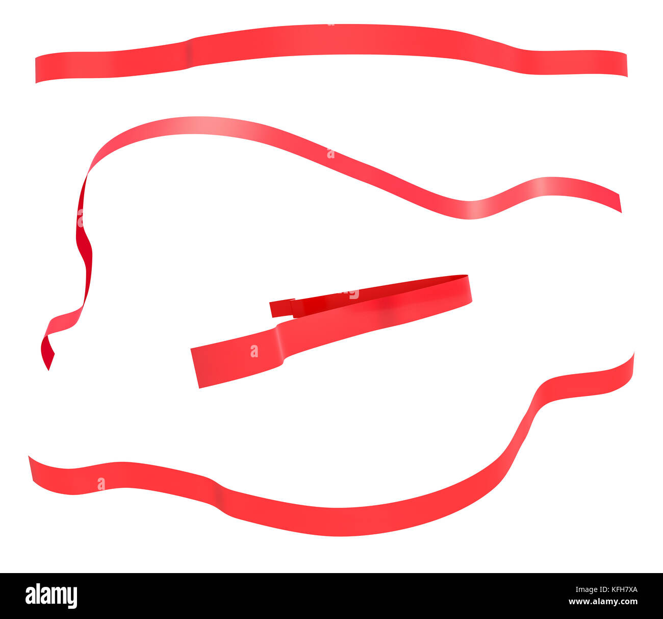 Red ribbons set image Stock Photo - Alamy