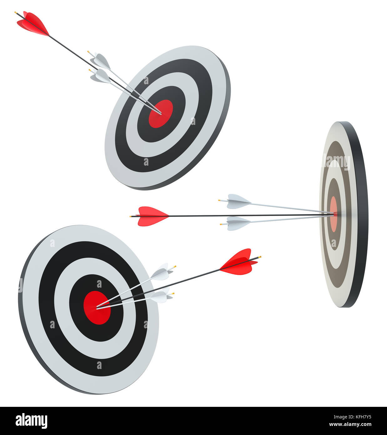 Target hit in the center by arrows Stock Photo - Alamy