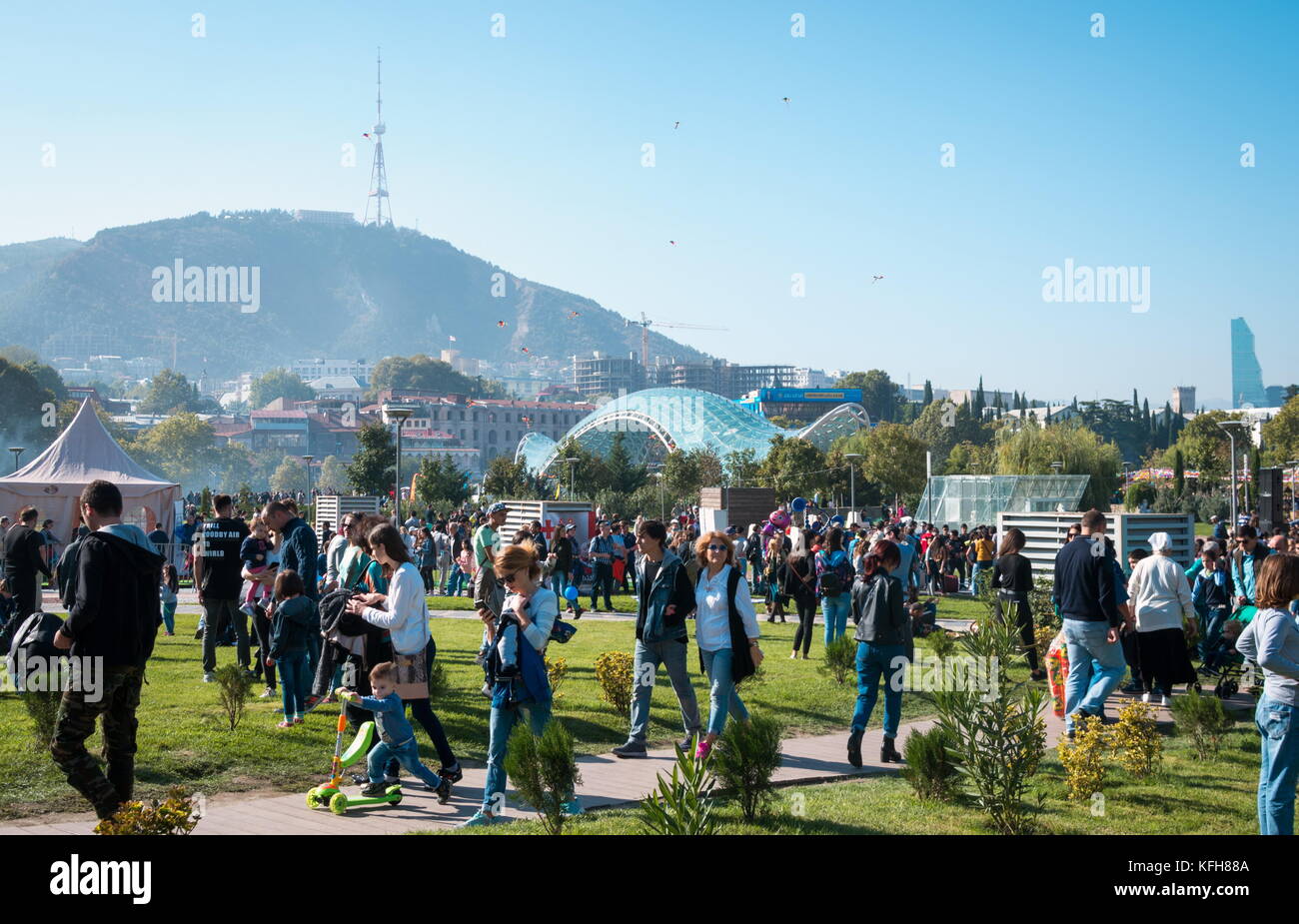 TBILISI, GEORGIA - OCTOBER 07,2017: People during the Tbilisoba ...
