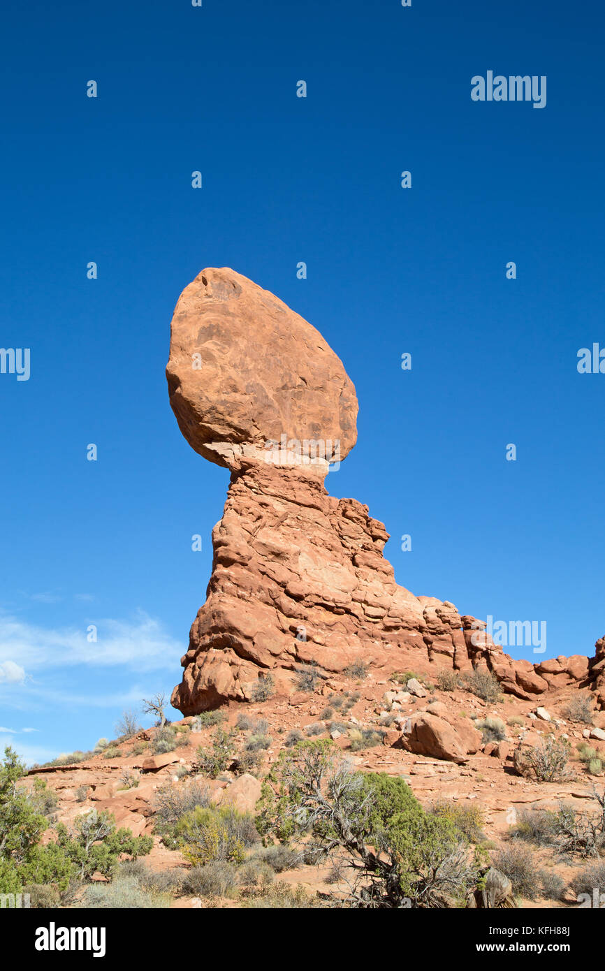 Famous Balancing Rock in the Arches National park, Utah, USA Stock ...