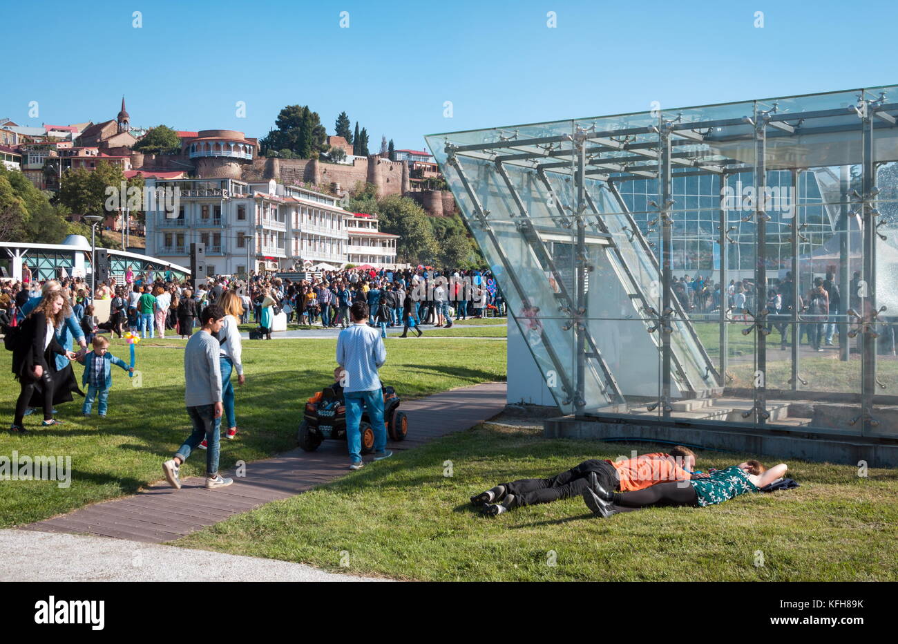 TBILISI, GEORGIA - OCTOBER 07,2017: People during the Tbilisoba ...