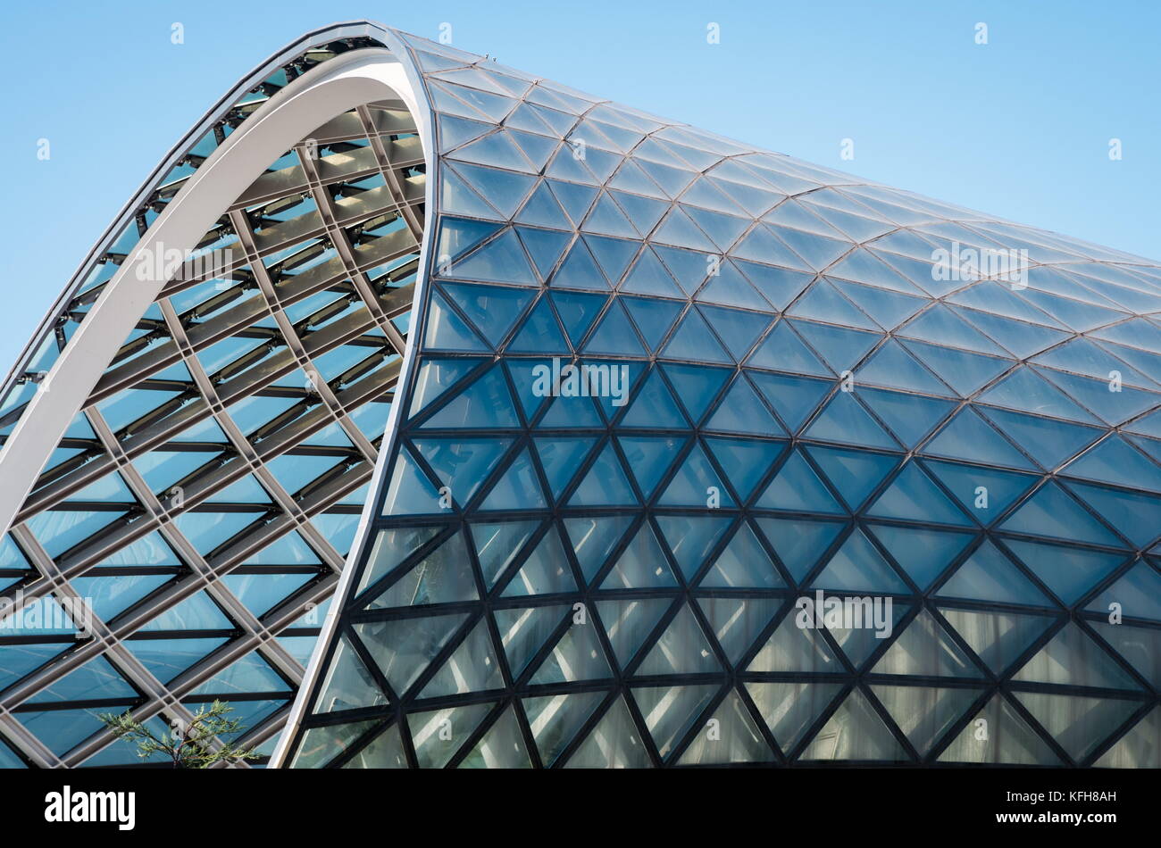 TBILISI, GEORGIA - OCTOBER 07,2017: Modern glass theater details in ...