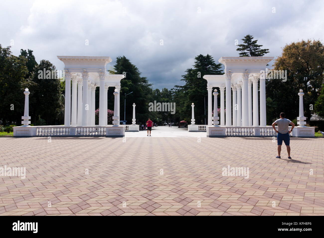 BATUMI, GEORGIA - September 1, 2017: Batumi colonnades. Entry to the ...