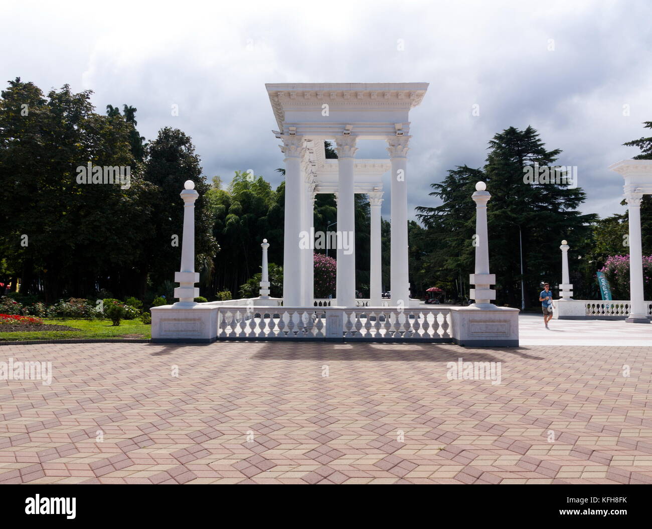 BATUMI, GEORGIA - September 1, 2017: Batumi colonnades. Entry to the ...