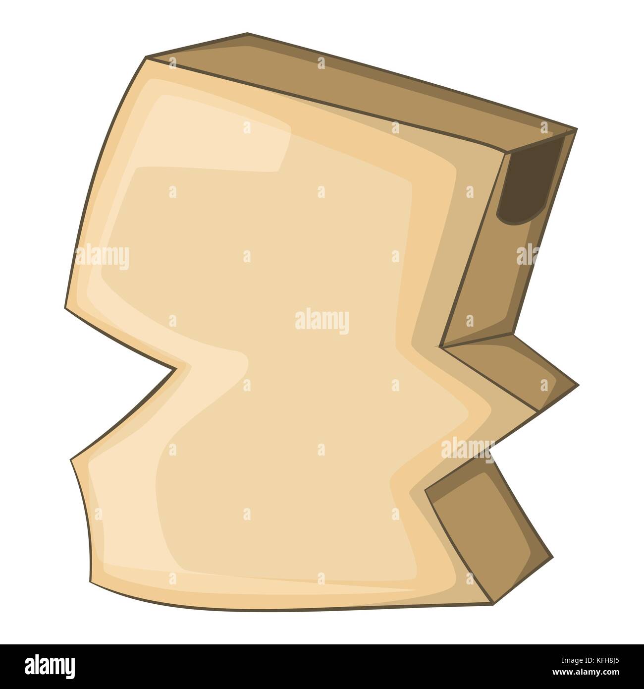 Crumpled empty cardboard box icon, cartoon style Stock Vector Image ...