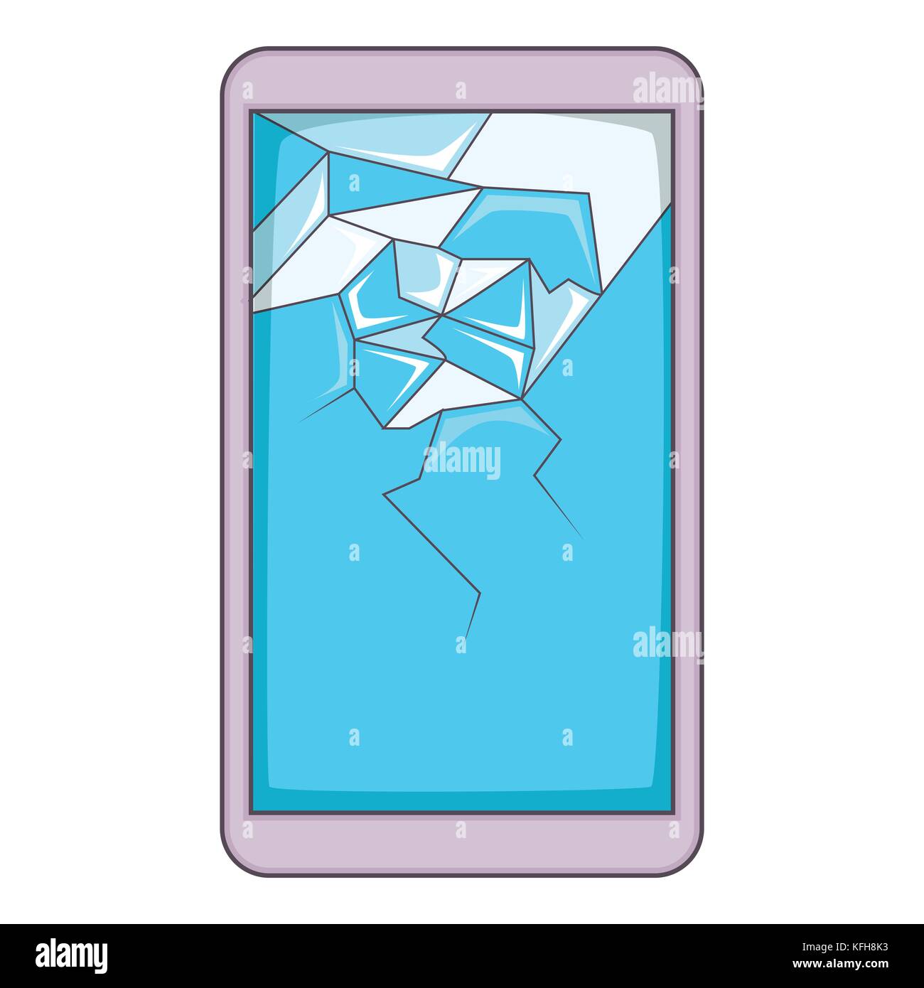Smartphone with broken screen icon, cartoon style Stock Vector Image ...