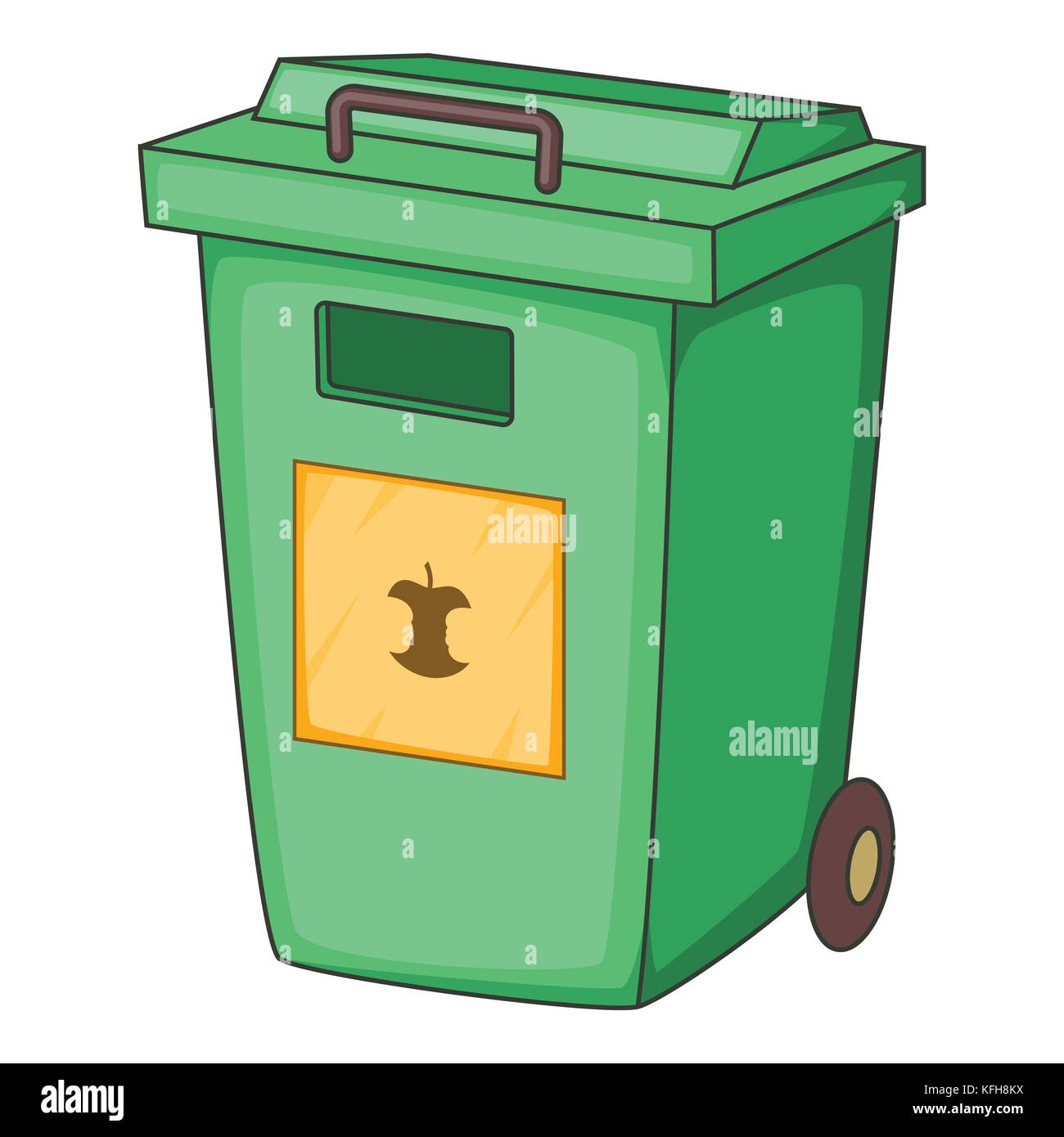 Green garbage container icon, cartoon style Stock Vector Image & Art ...