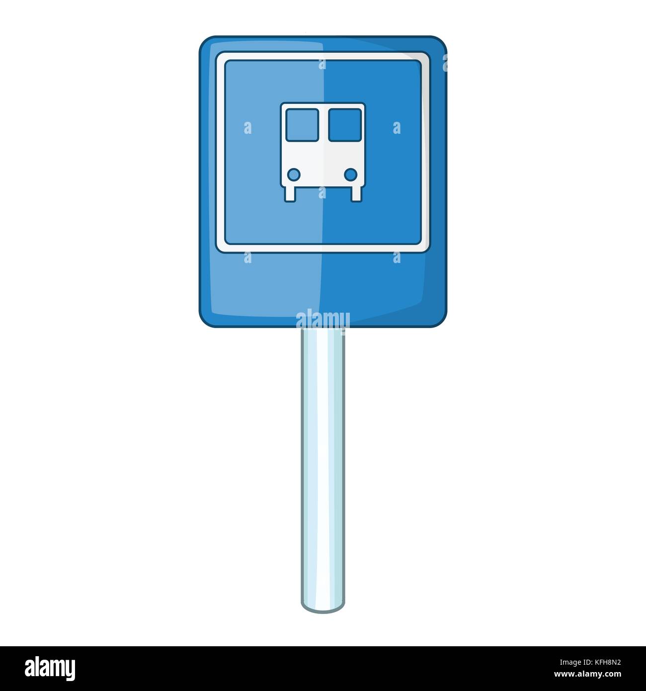 Blue bus stop sign icon, cartoon style Stock Vector Image & Art - Alamy