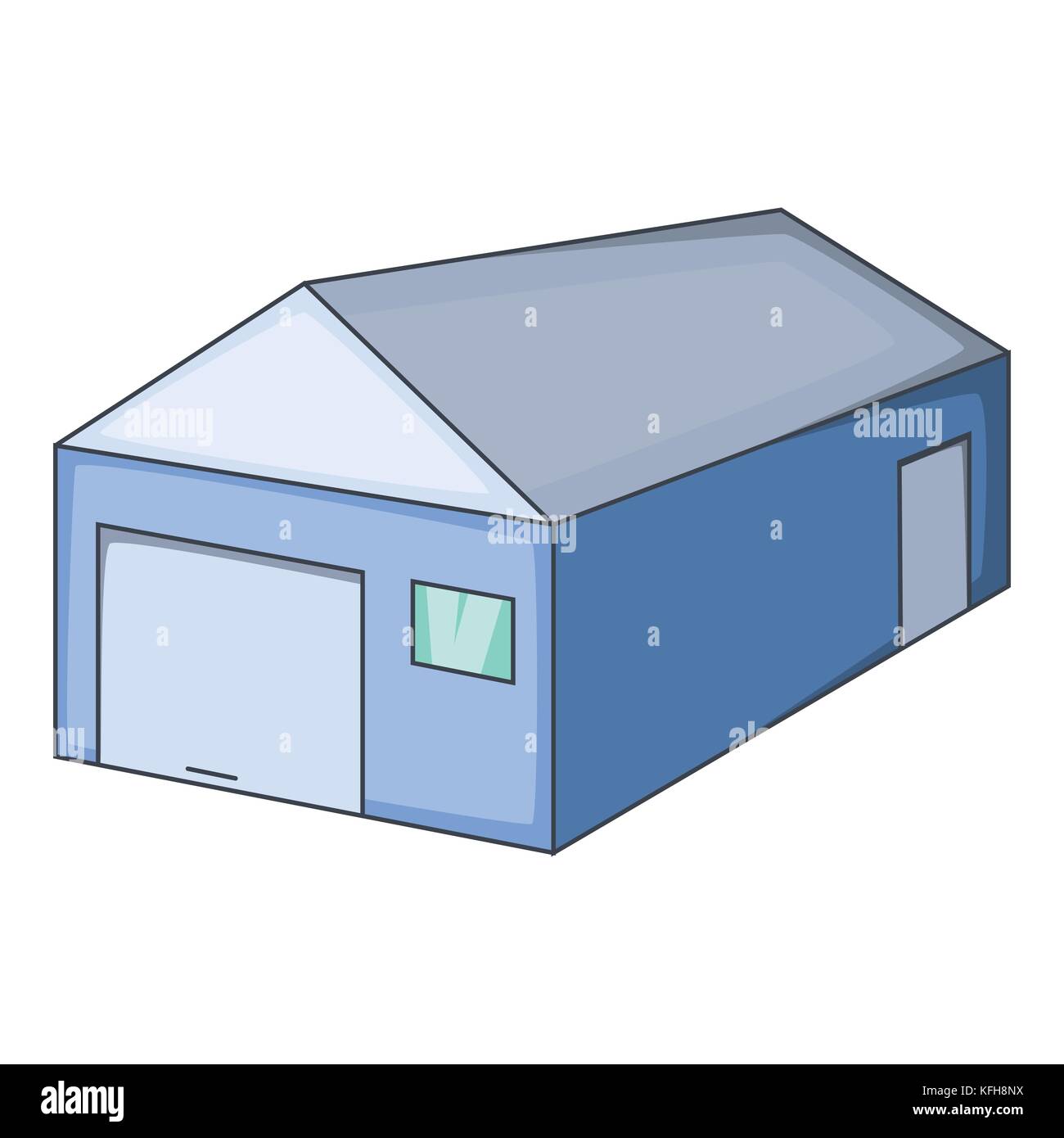 Blue warehouse building icon, cartoon style Stock Vector Image & Art ...