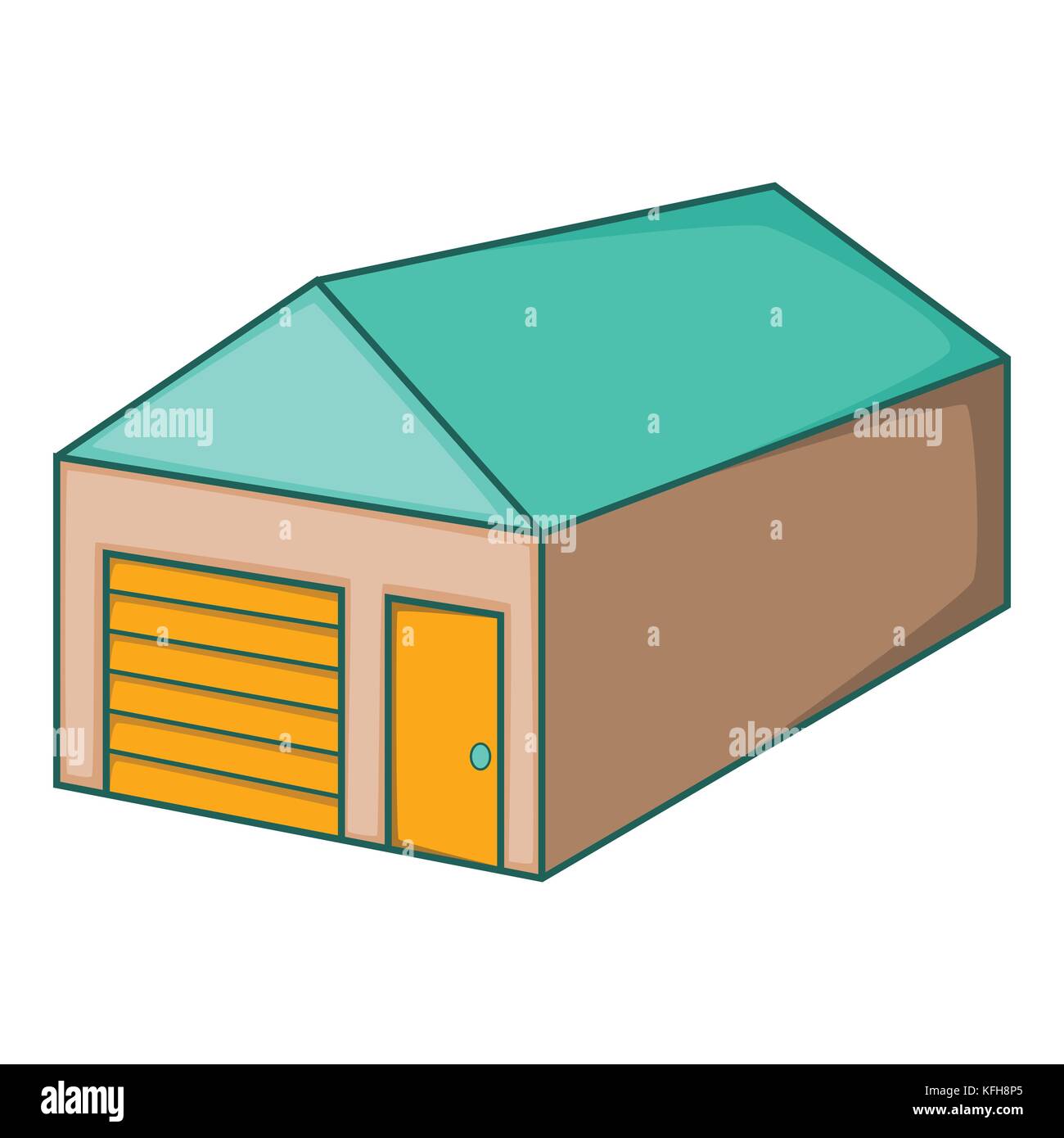 Warehouse with closed doors icon, cartoon style Stock Vector Image ...