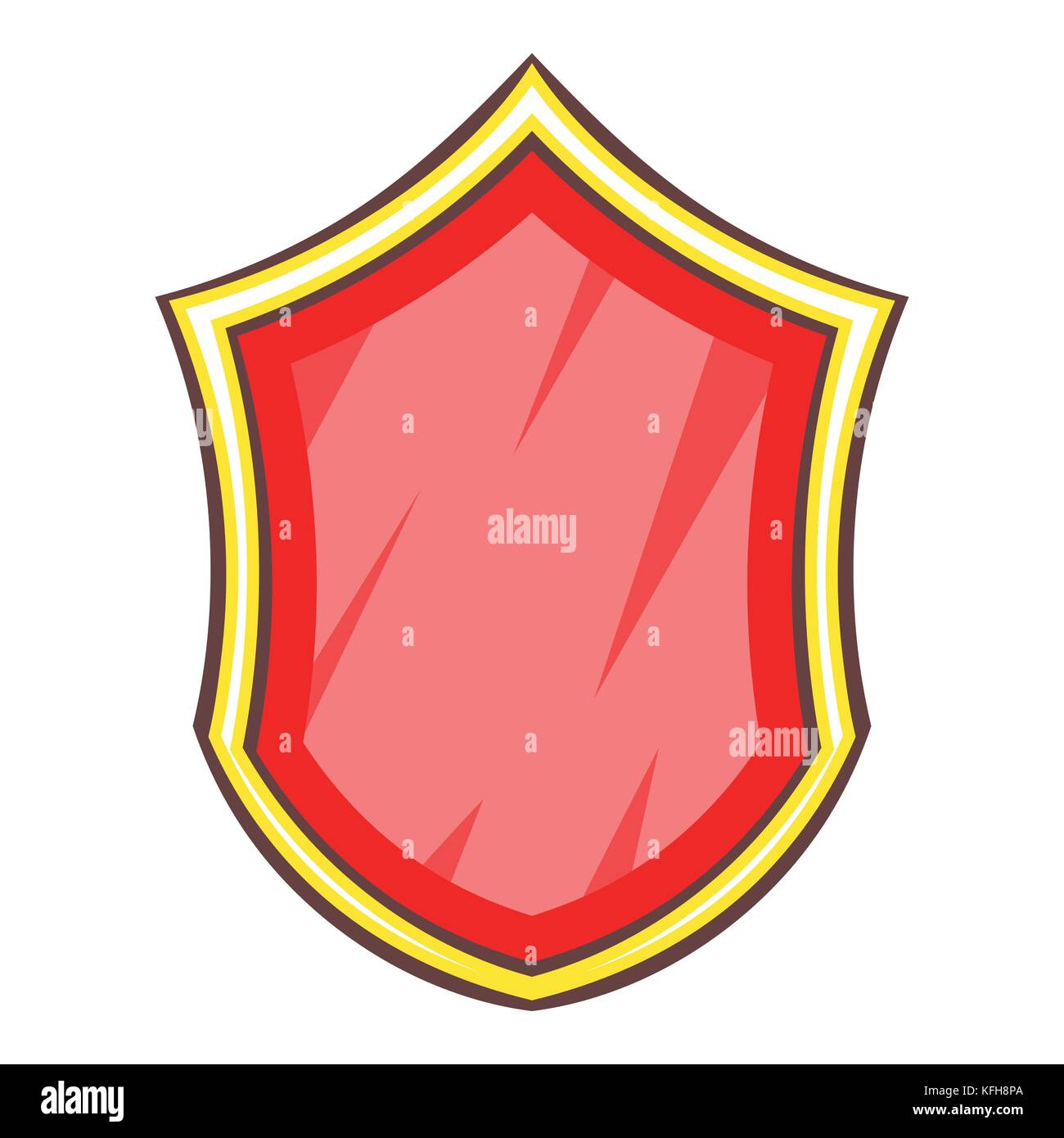 Red safety protection shield icon, cartoon style Stock Vector Image ...