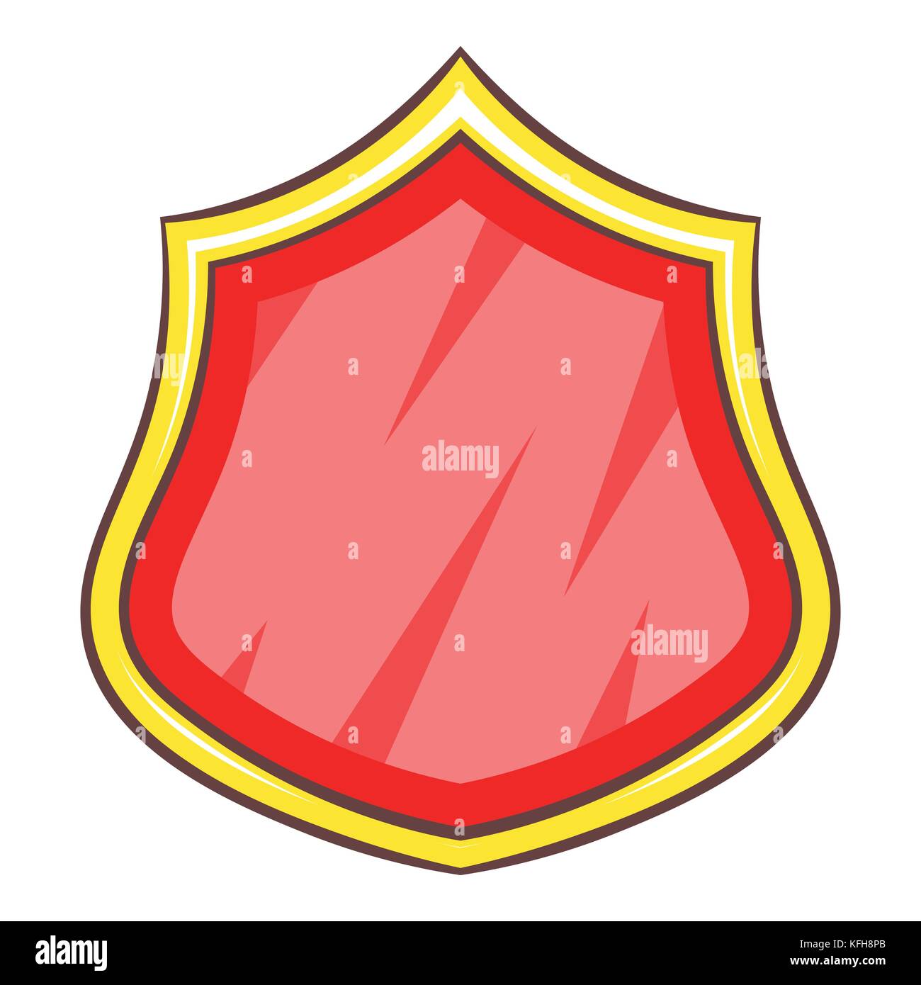 Red blank protection shield icon, cartoon style Stock Vector Image ...