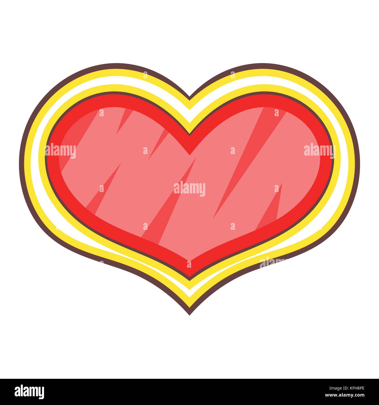 shield in the shape of heart icon, cartoon style Stock Vector Image ...