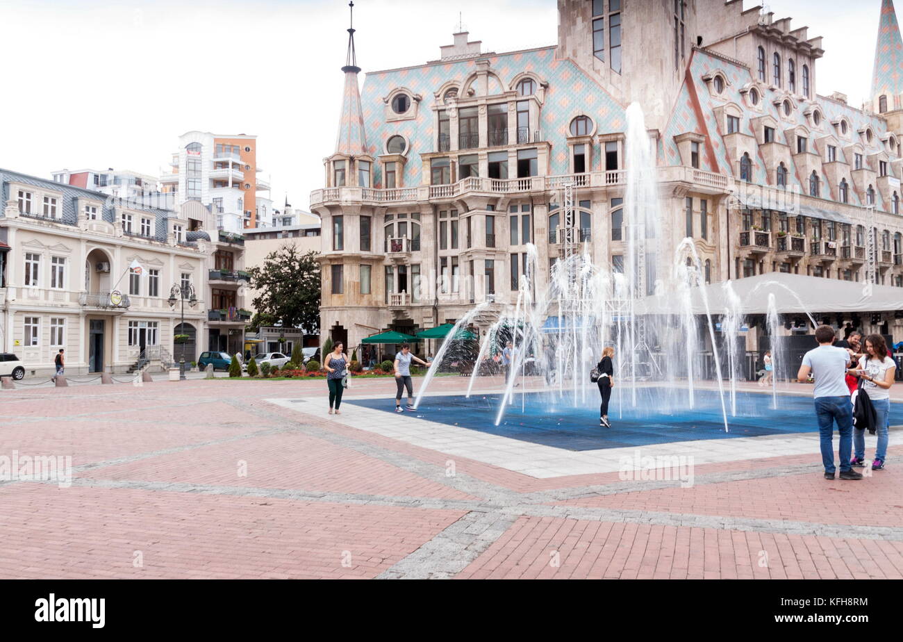 BATUMI, GEORGIA - September 1, 2017: People in the Batumi center ...