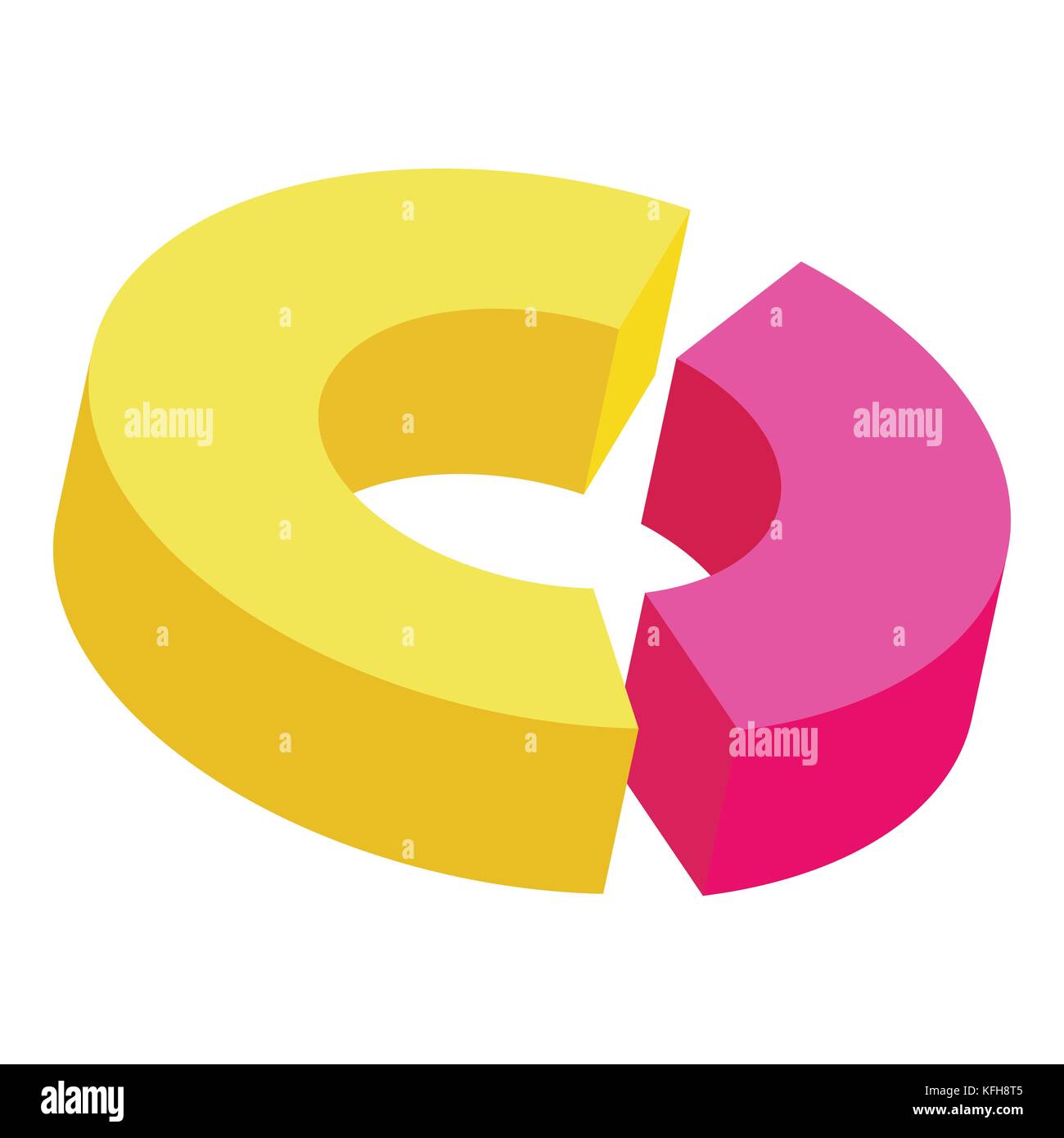 Circle divided into two parts icon, cartoon style Stock Vector Image ...