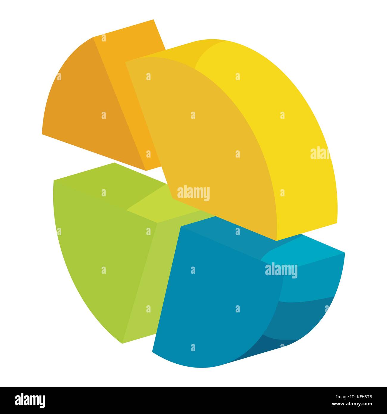 Circle divided into four parts icon, cartoon style Stock Vector Image ...