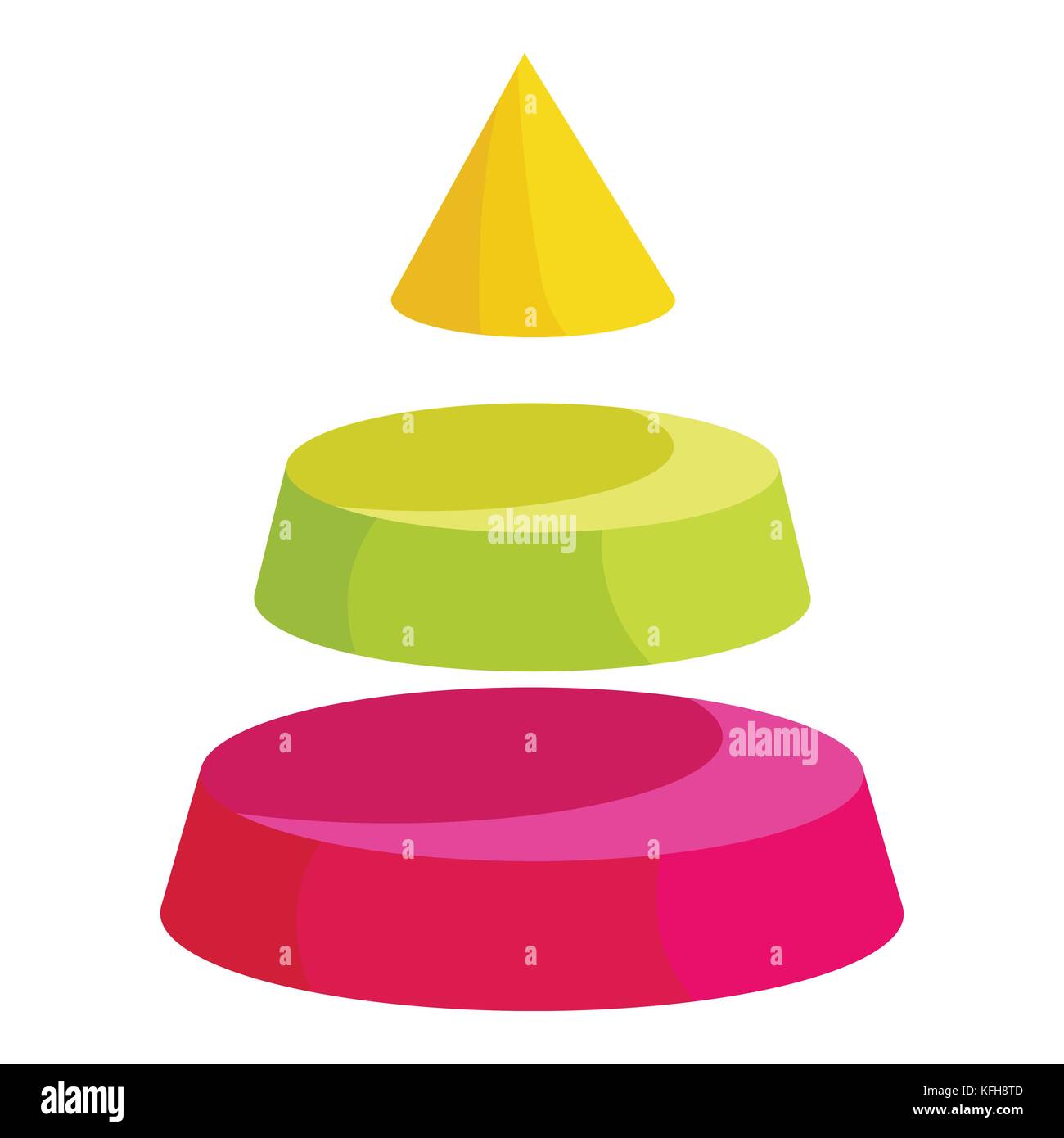 Pyramid divided into three segment layers icon Stock Vector Image & Art ...