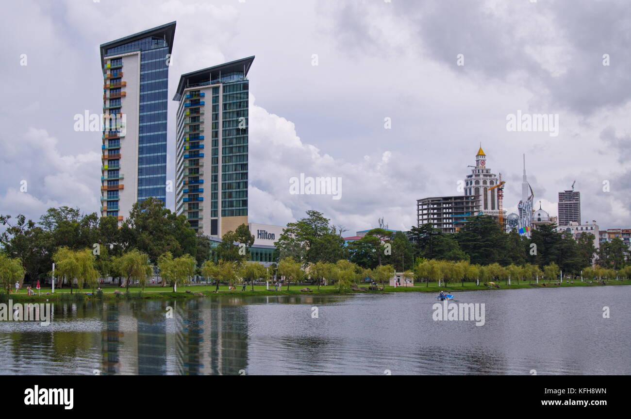 BATUMI, GEORGIA-August 28,2015: Hilton hotel in the city of Batumi ...