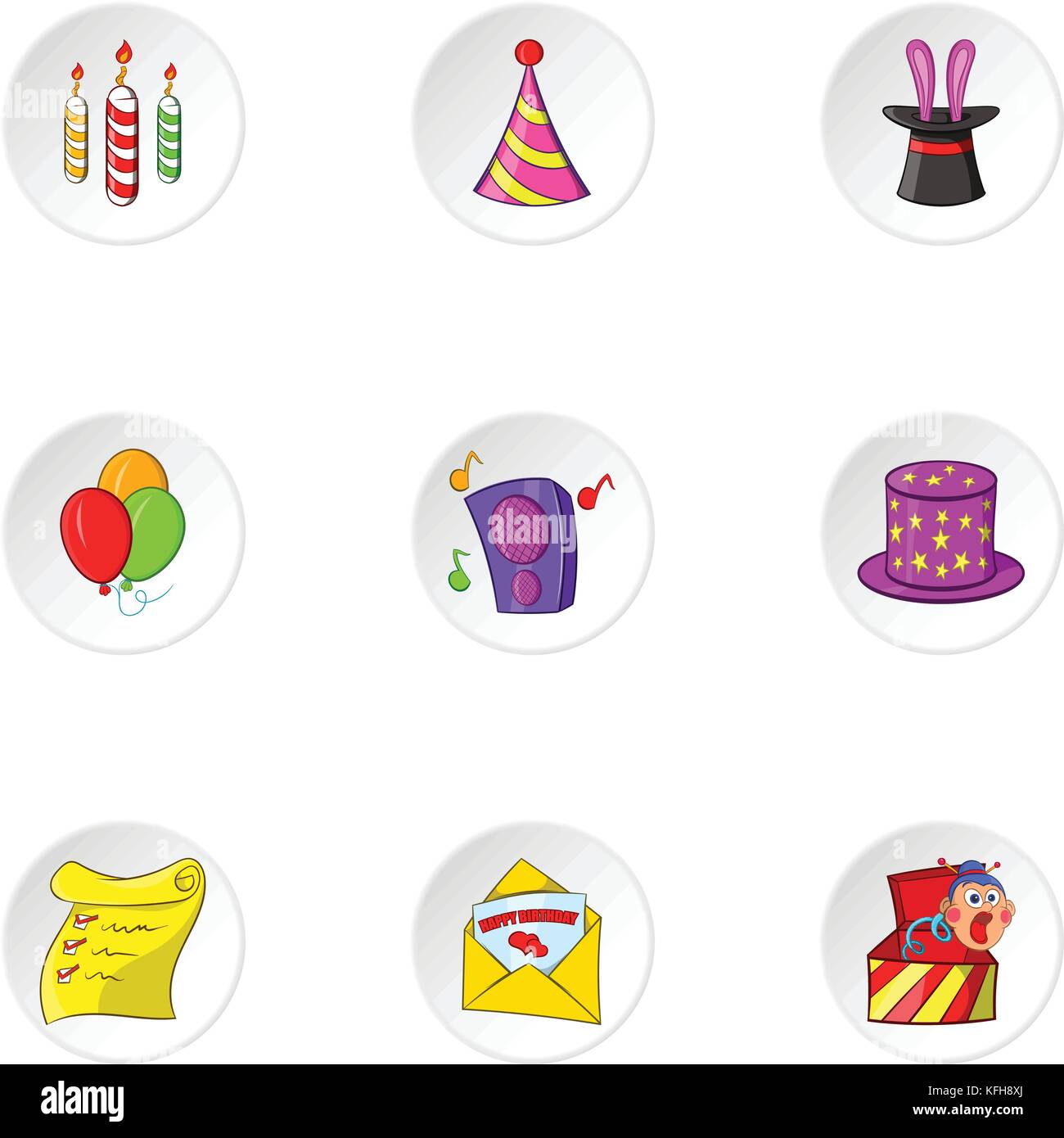 Children party icons set, cartoon style Stock Vector Image & Art - Alamy